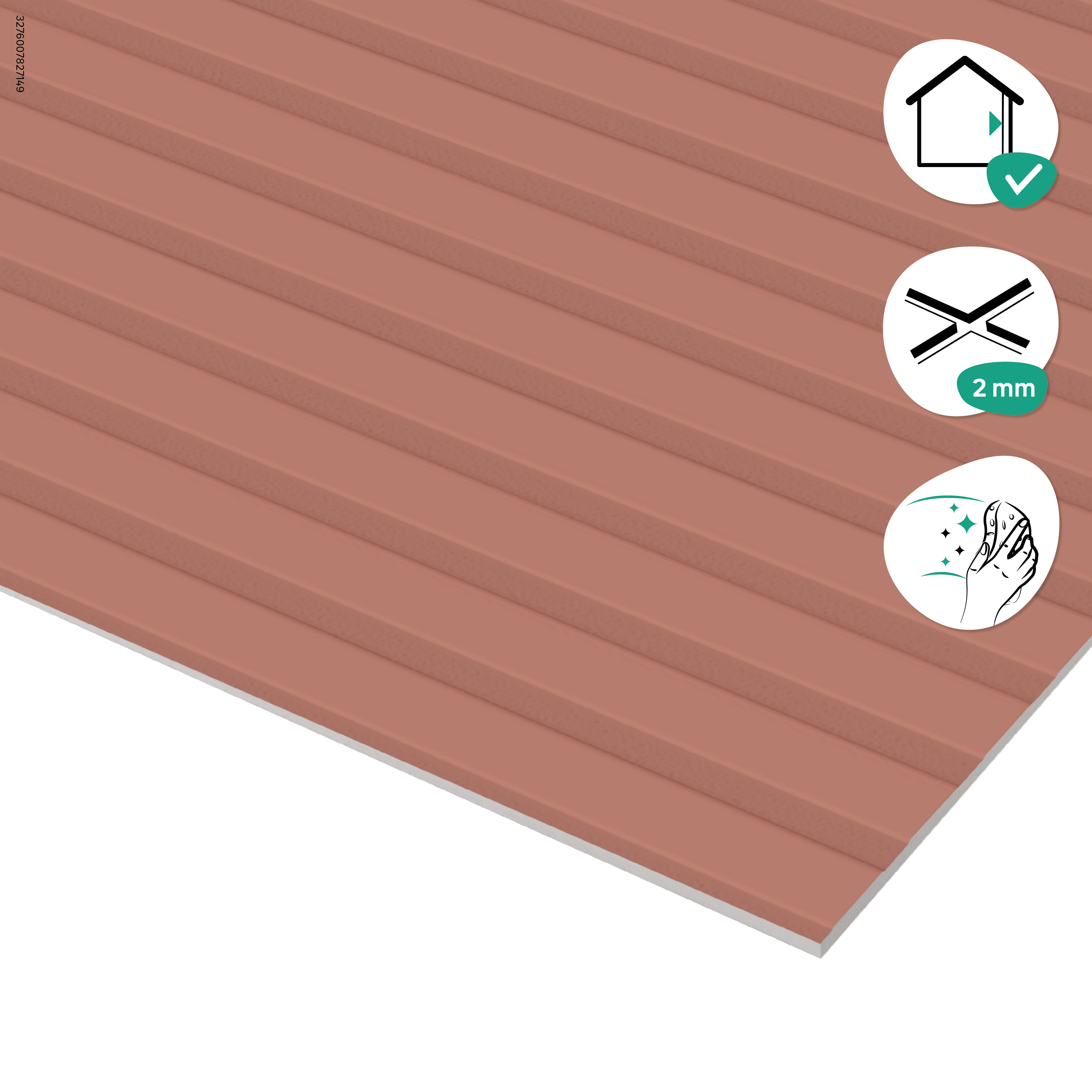 Carrelage mur int effet relief strié terracota Arctic l.30 x L.90 cm ...