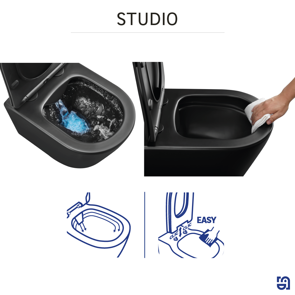 Cuvette pour WC suspendu, SENSEA Studio noir | Leroy Merlin