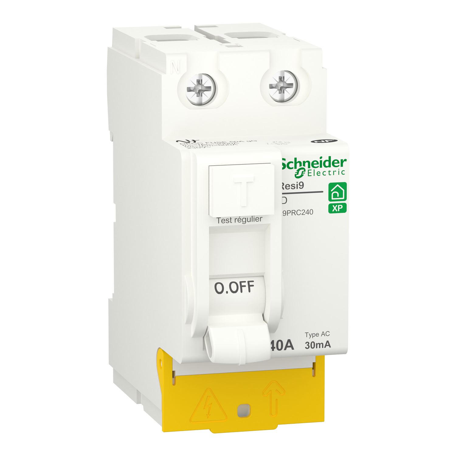 Interrupteur différentiel 2 pôles 40A 30mA Type AC Resi9 XP, SCHNEIDER ...