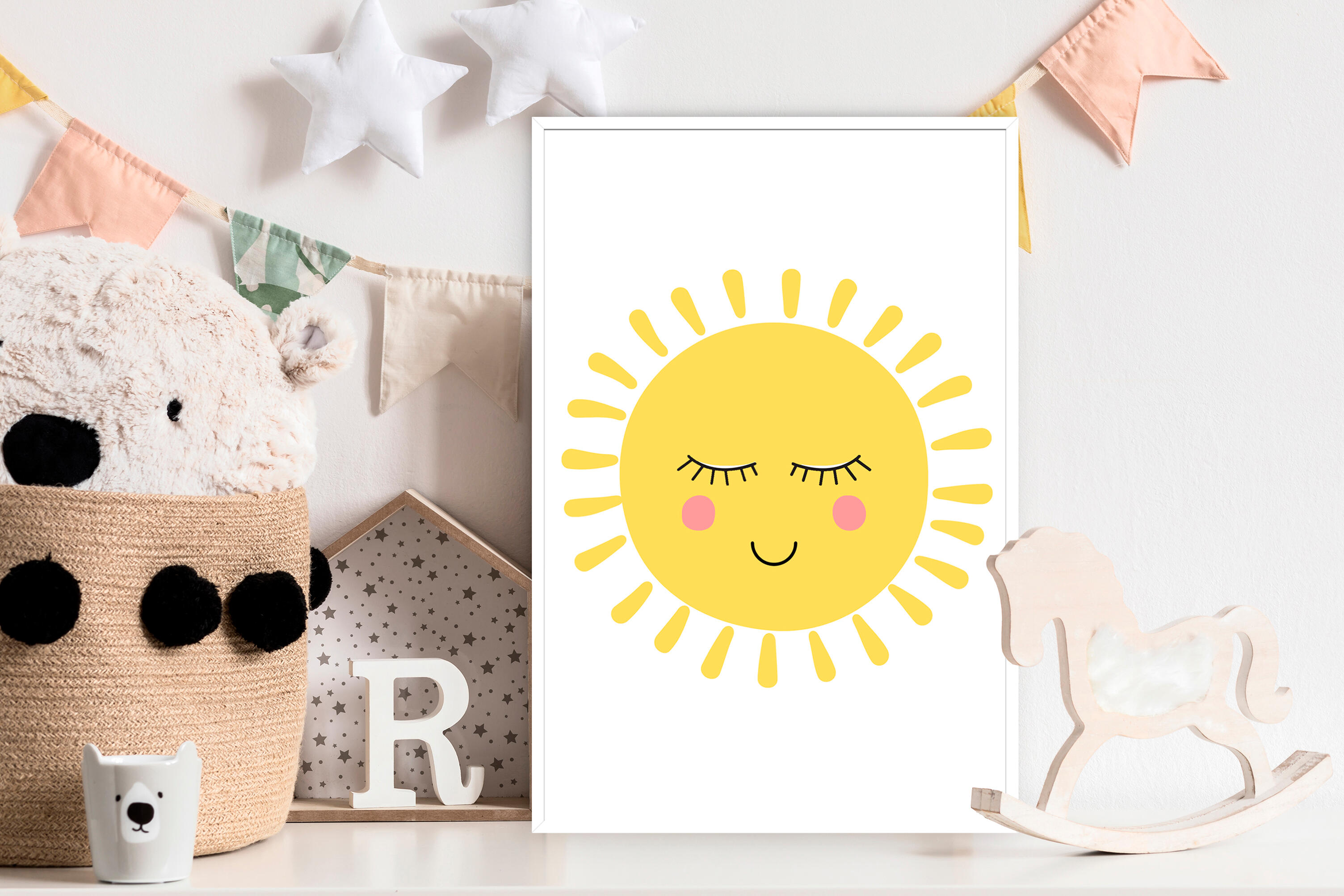 Cuadro con marco Sol Amarillo 21 cm x 31 cm | Leroy Merlin