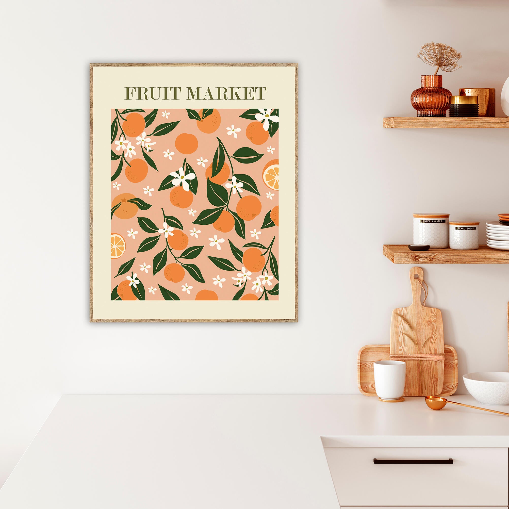 Cuadro con marco Poster Naranjas 41 cm x 51 cm | Leroy Merlin