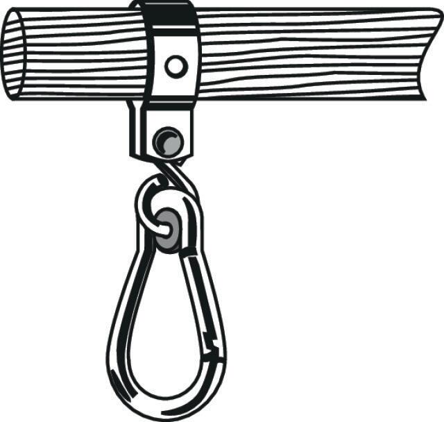 Crochet de corde acier galvanisé, SUKI, Diam. 120 x L.35 x l.125 mm ...