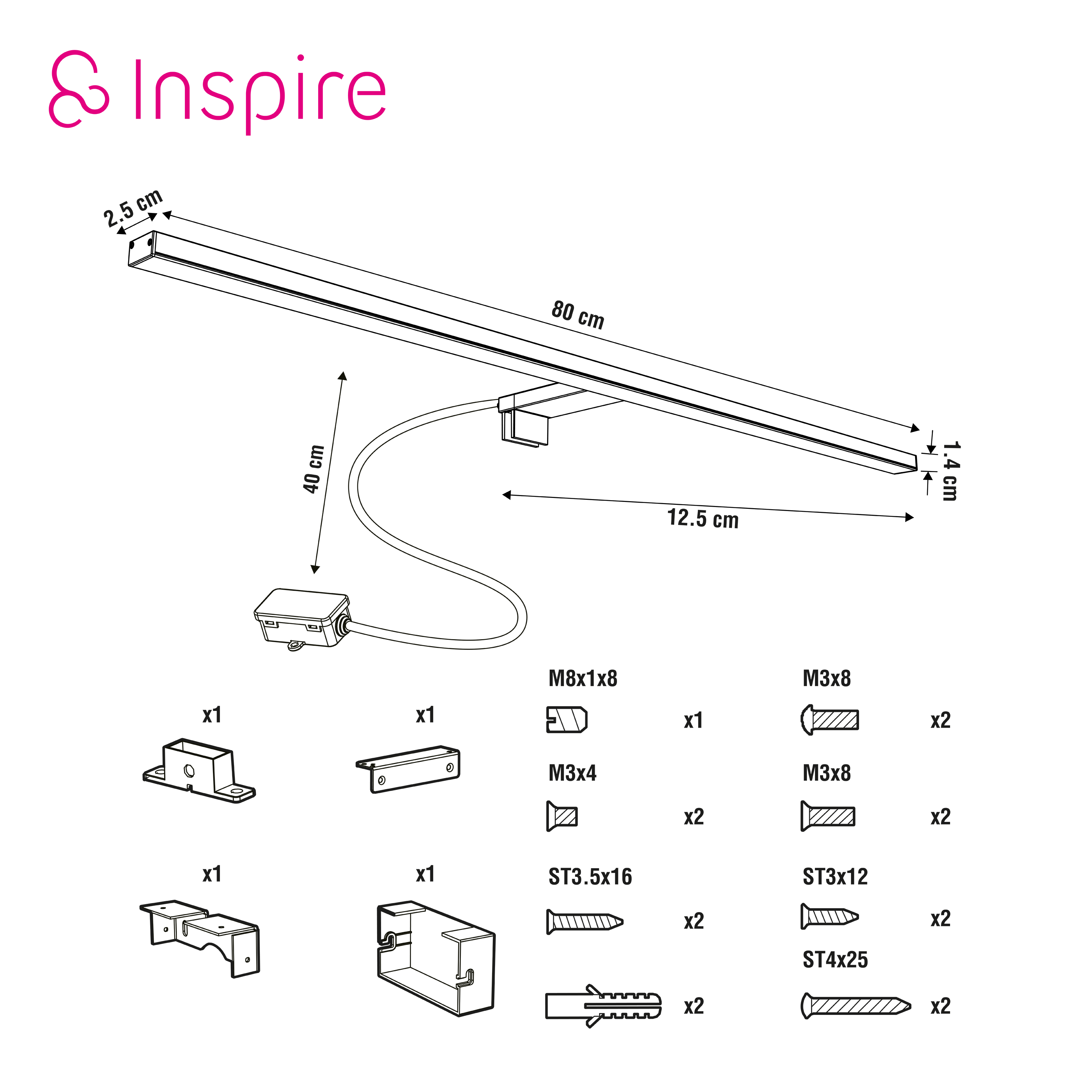 Applique LED bagno Slim 80 cromo, INSPIRE bianco naturale | Leroy Merlin