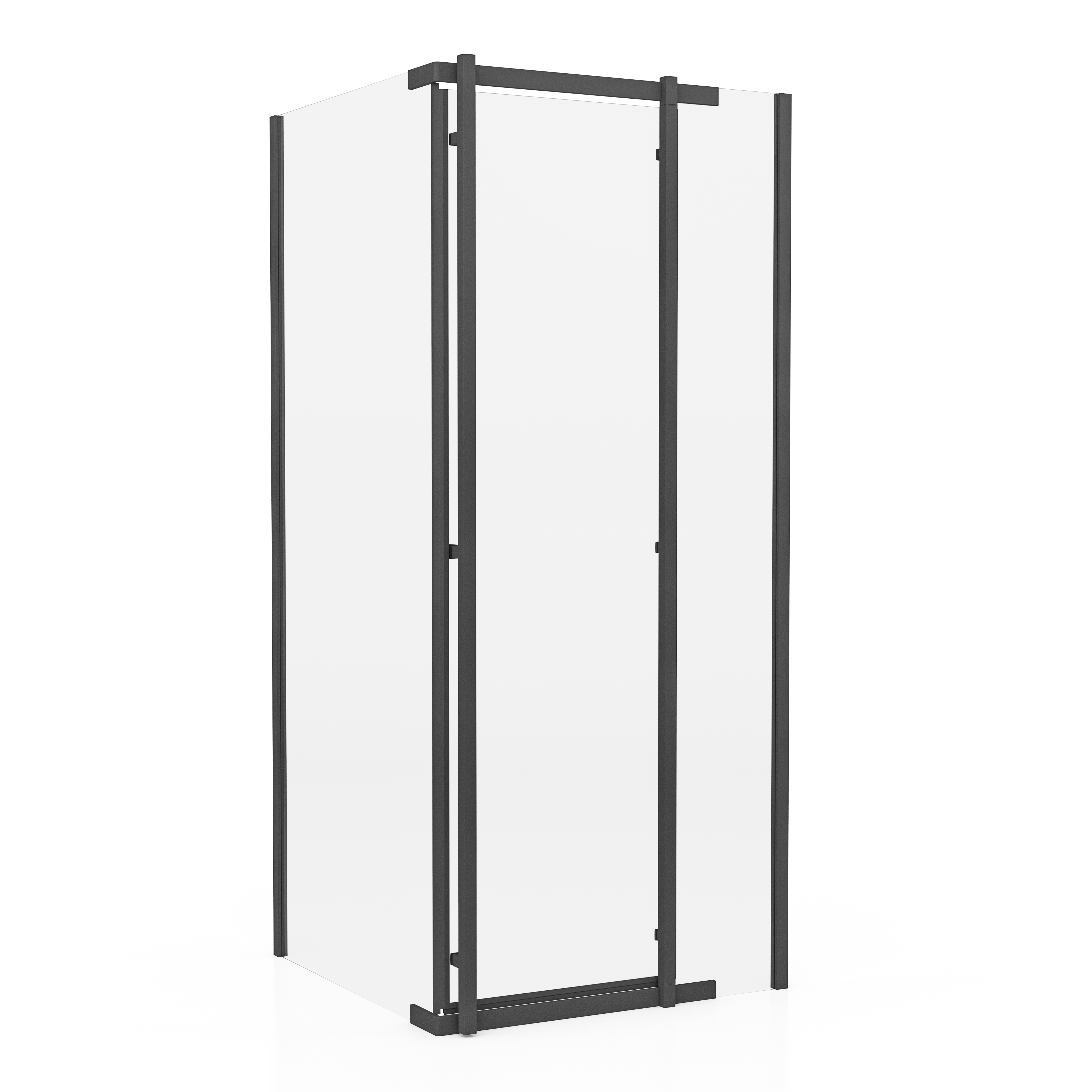 Kabina prysznicowa Titanium Open 90x90 cm czarna Durasan - Leroy Merlin