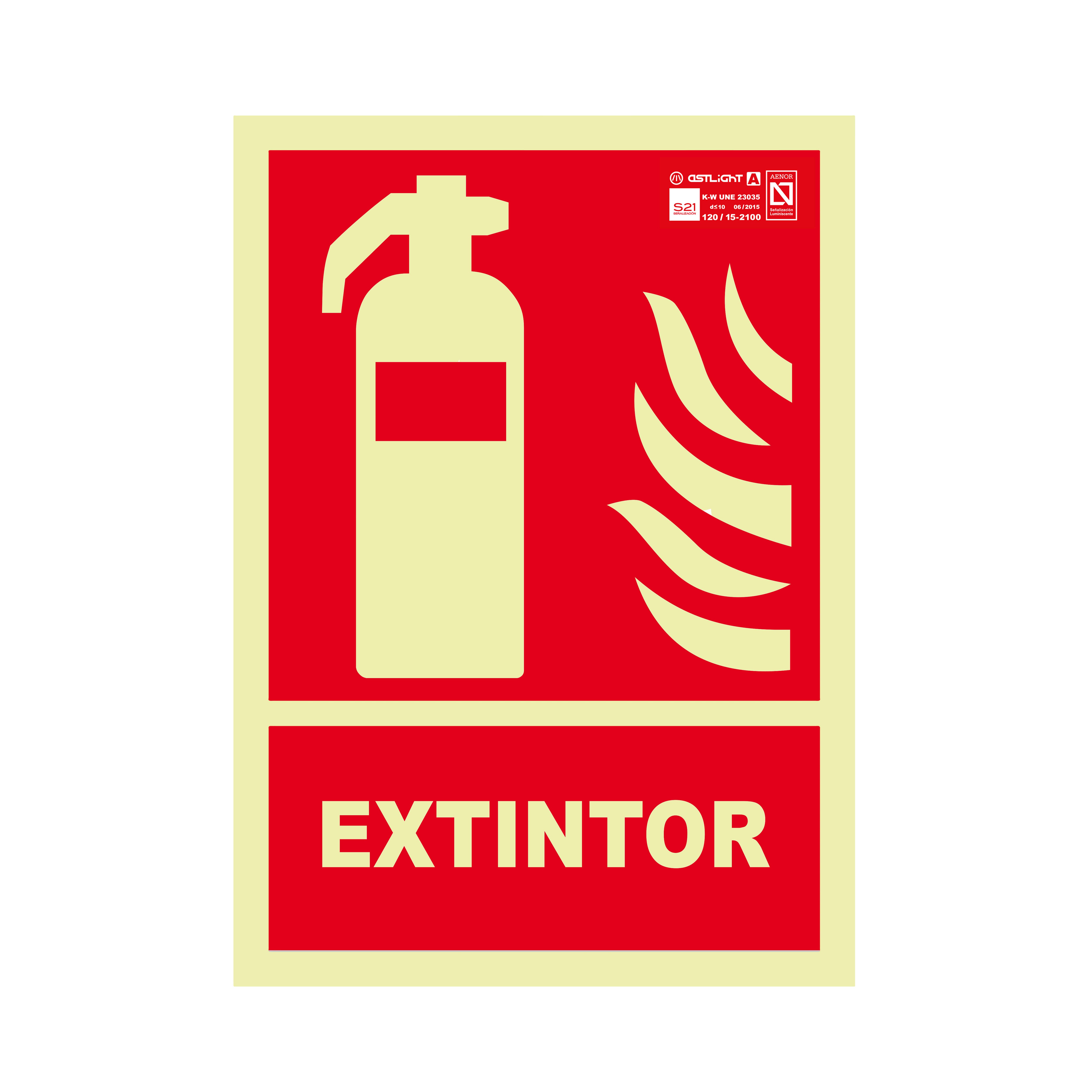Señal fotoluminiscente Clase A "Extintor", 210x297 mm | Leroy Merlin
