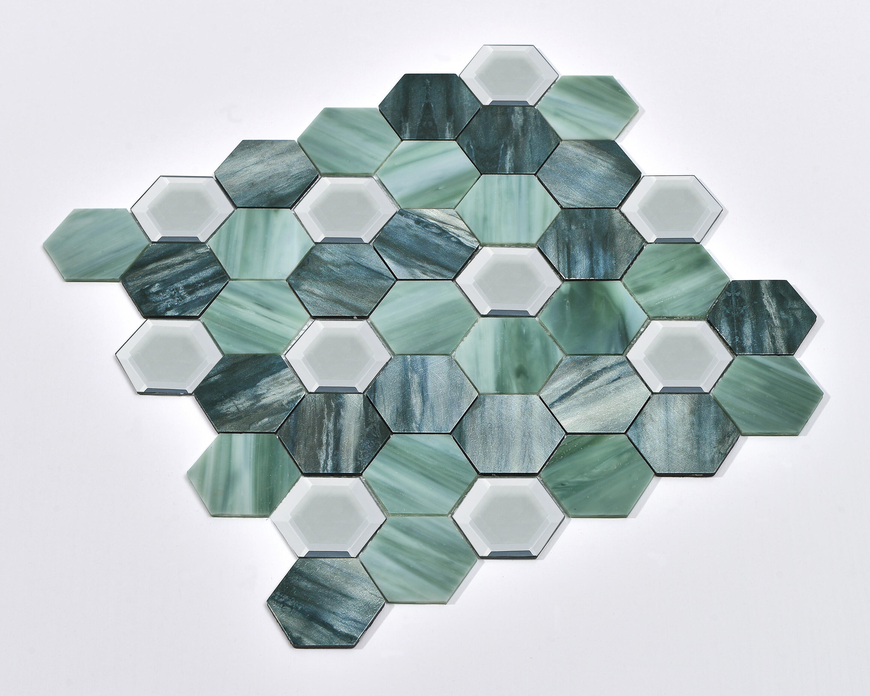 Azulejo mosaico aluminio Surfaces efecto vidrio verde 29.7x29.4 cm ...
