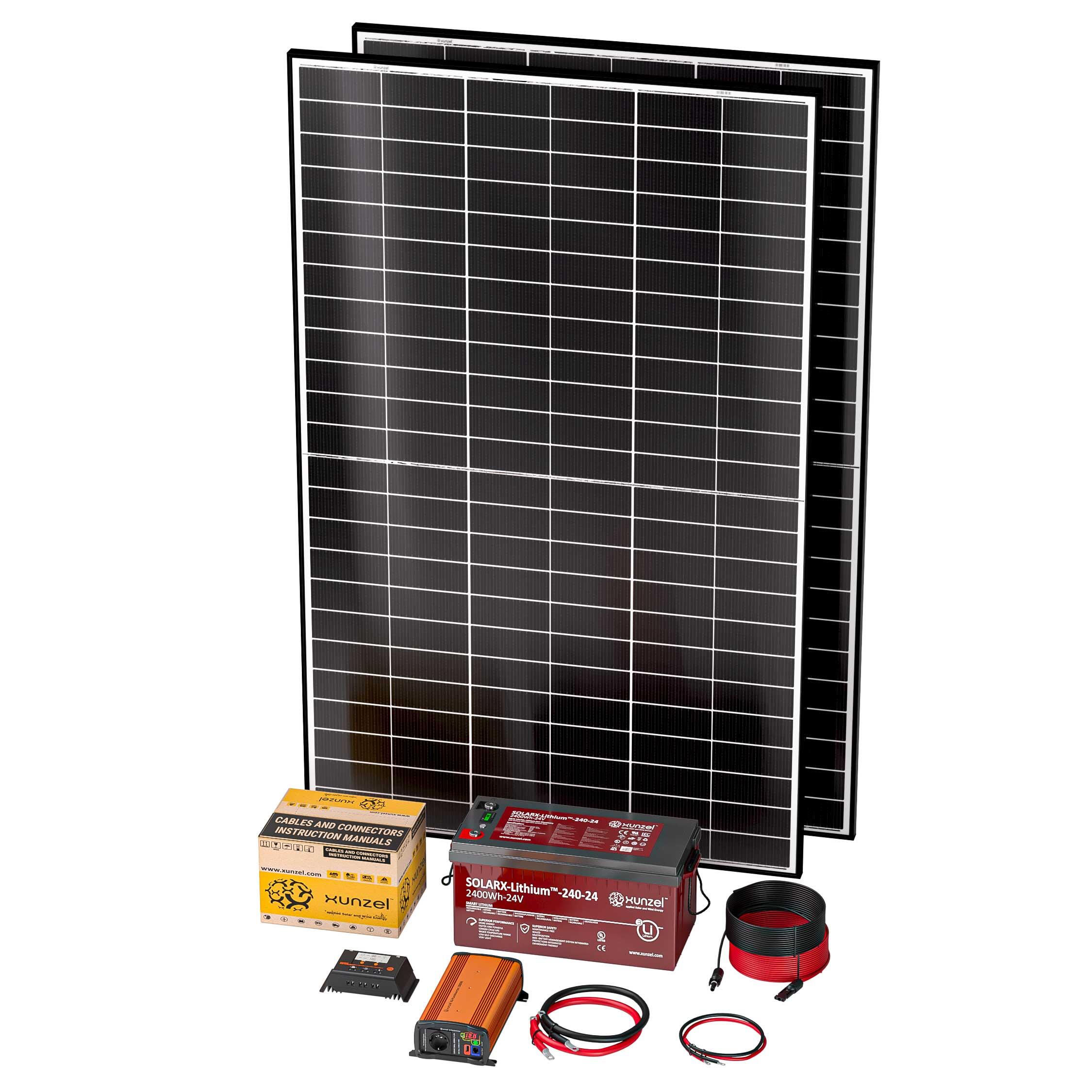 Kit solar LITIO aislada XUNZEL 2 paneles 400W + inversor | Leroy Merlin