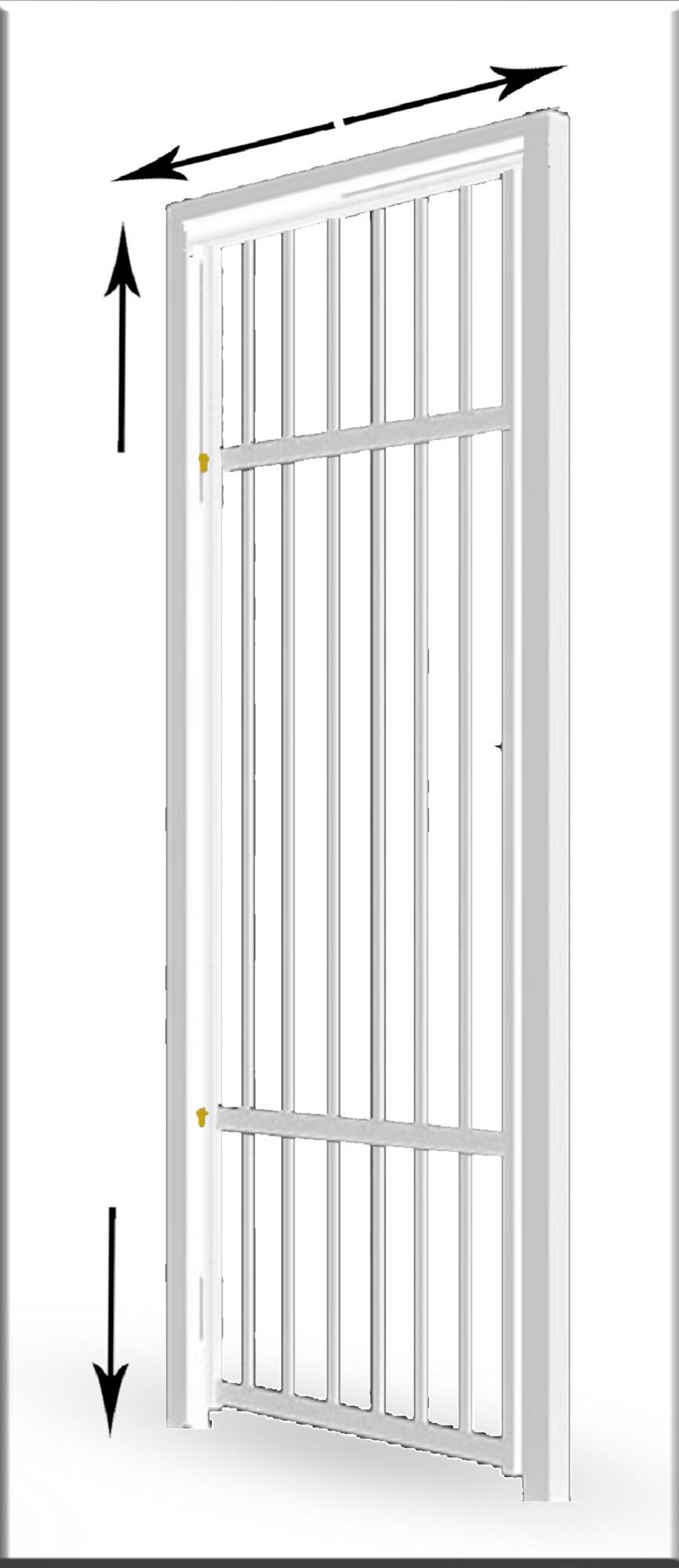 Reja para puerta ajustable en acero galvanizado blanco de 70/120 - 170/ ...