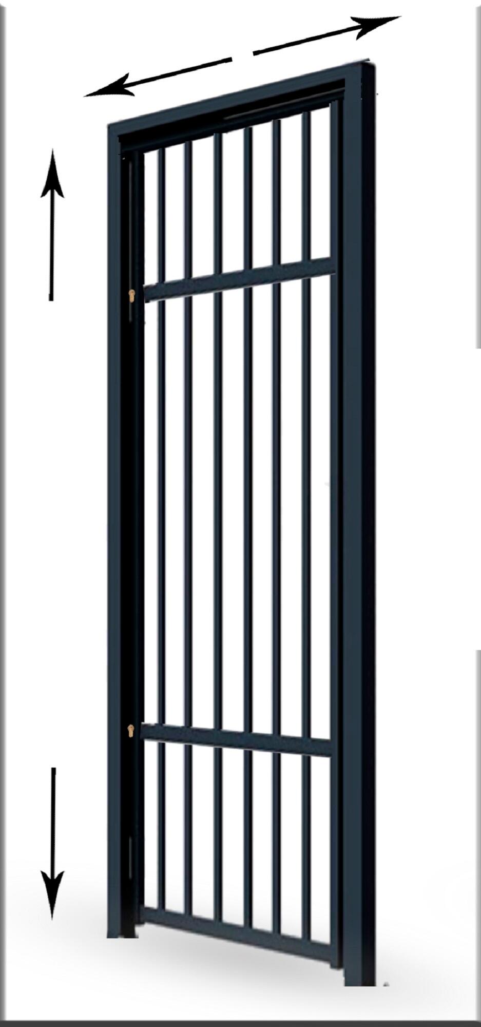 Reja para puerta ajustable en acero galvanizado negro de 70/120 - 170/ ...