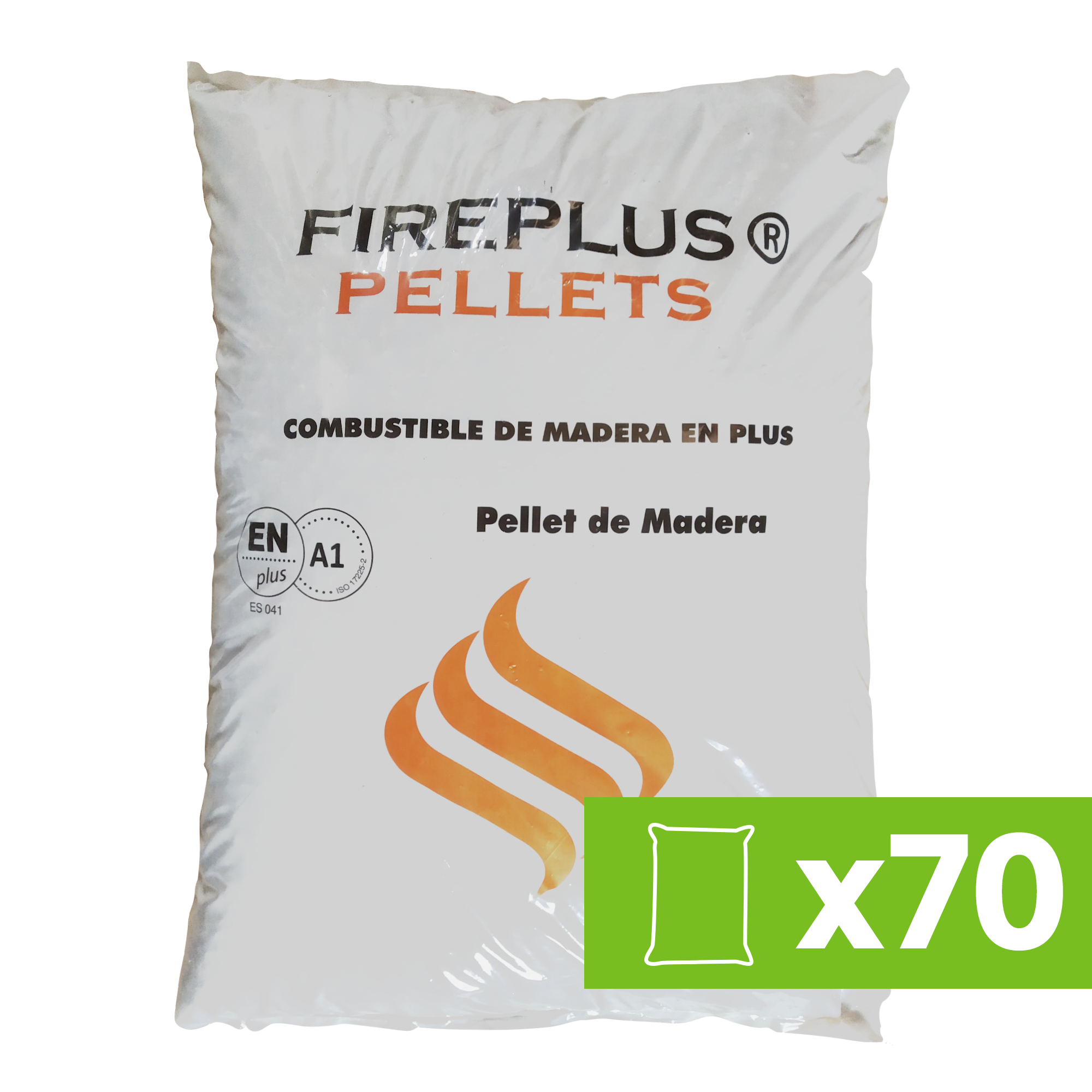 70 Sacos de pellet 15 Kg FIREPLUS | Leroy Merlin