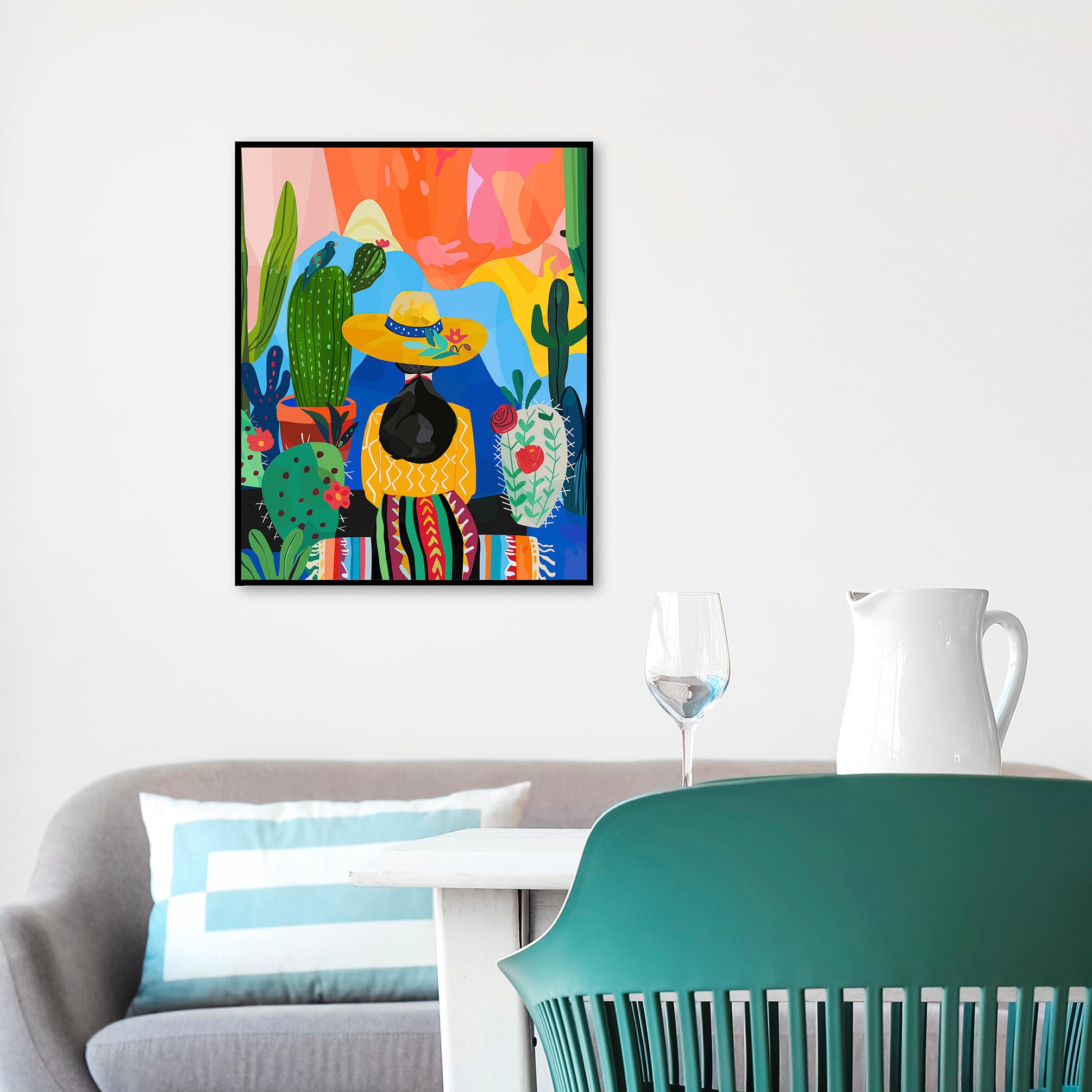 Cuadro con marco Mexico Mexicana 41 cm x 51 cm | Leroy Merlin