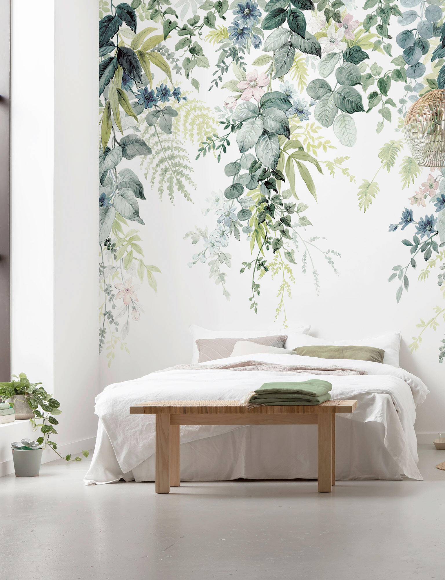 Papier peint panoramique aux feuilles tombantes | Leroy Merlin