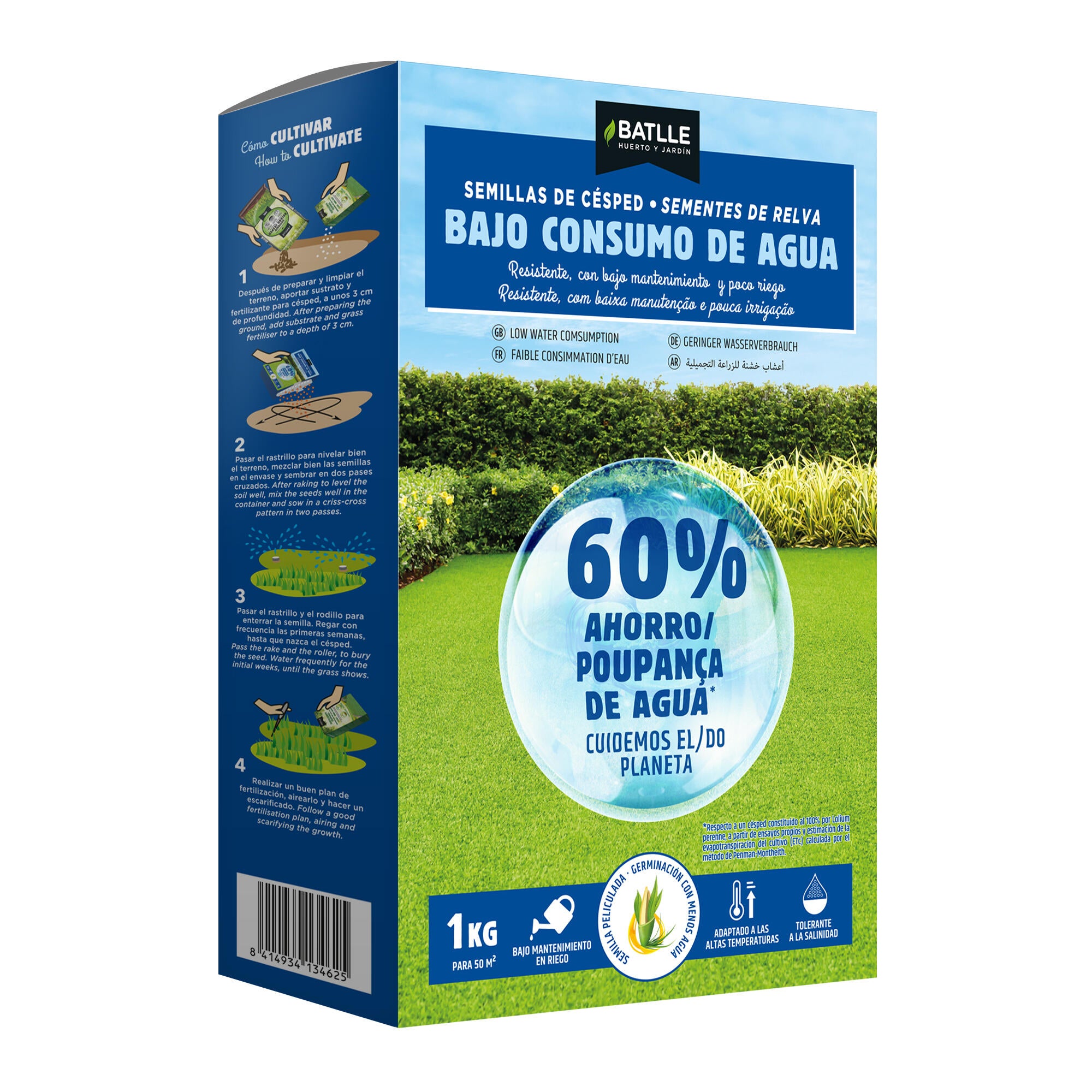 Semilla de césped SEMILLAS BATLLE ahorro de agua de 1kg | Leroy Merlin