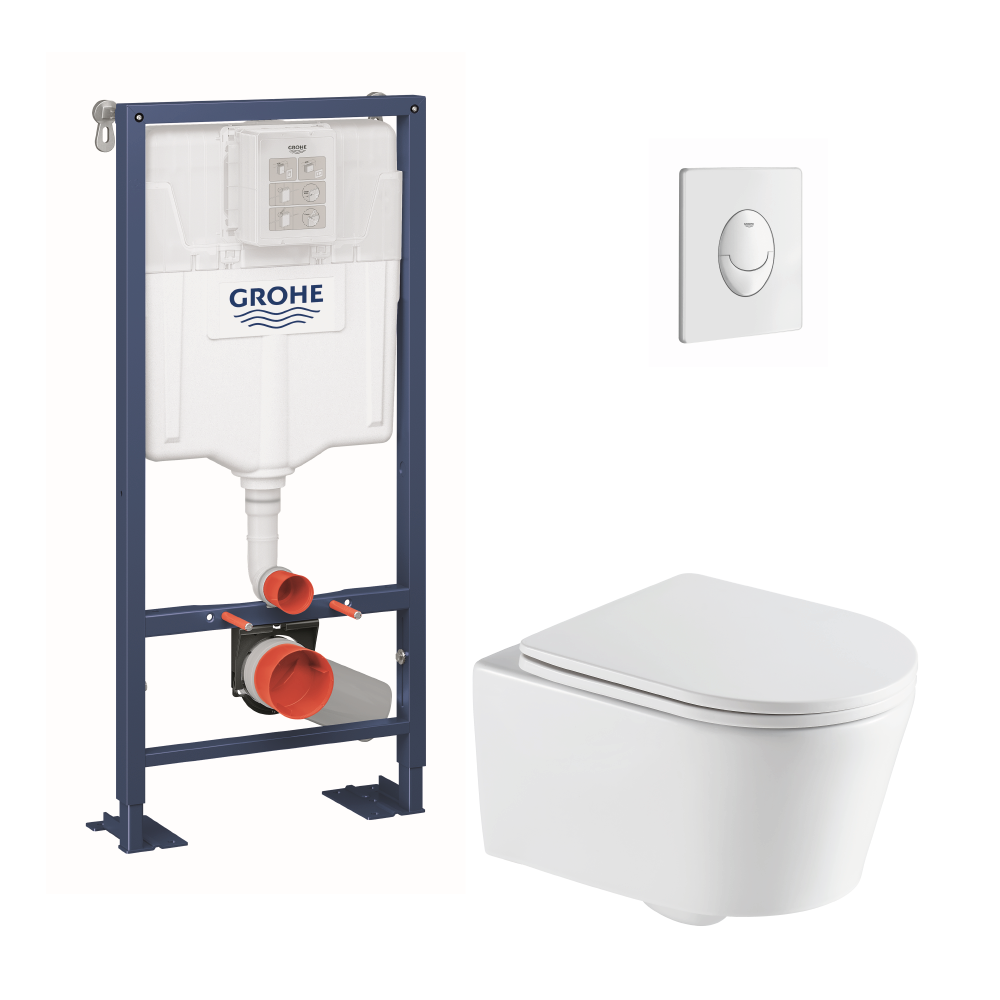 Pack WC suspendu autoportant GROHE Solido for SENSEA, cuvette SENSEA ...