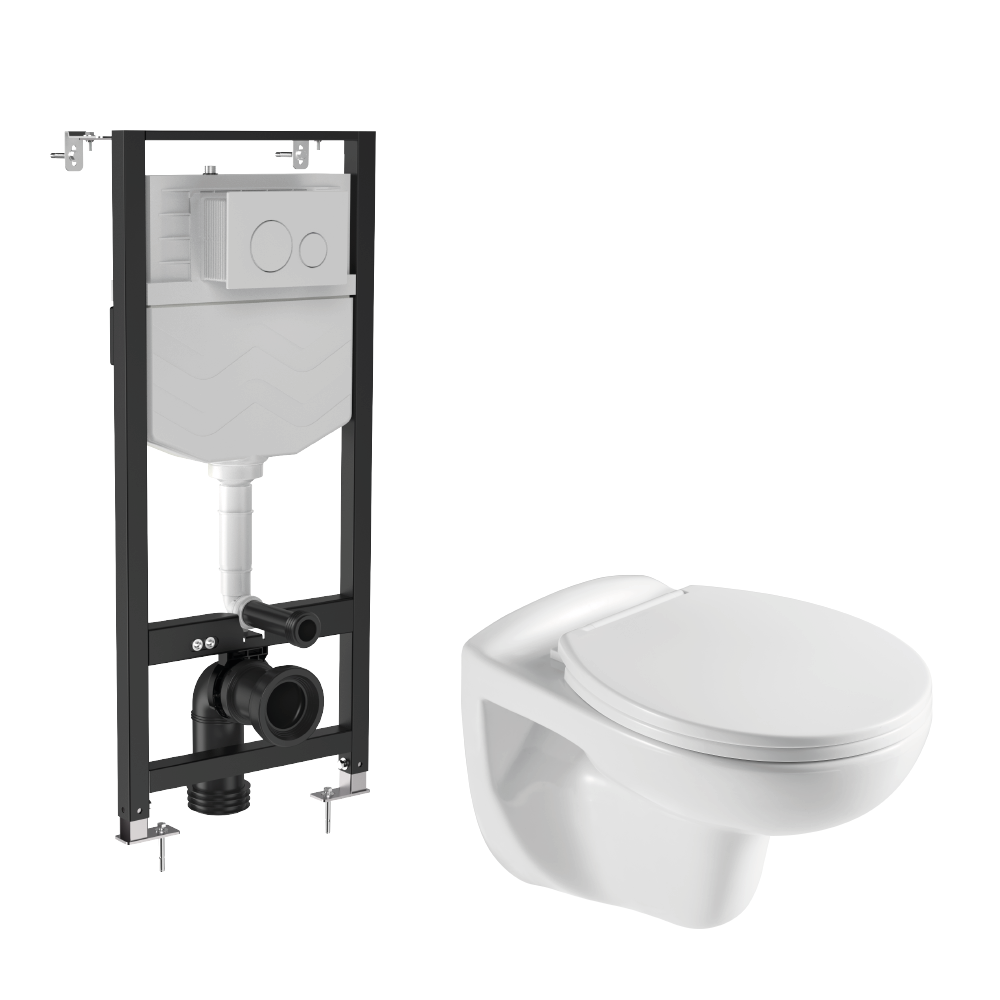 Pack WC suspendu bâti mural SENSEA Essential et cuvette SENSEA ...