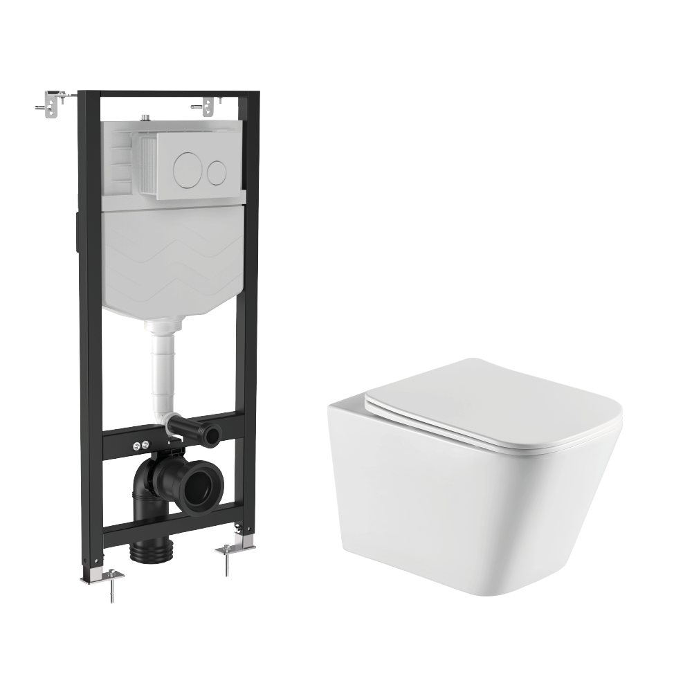 Pack WC suspendu bâti mural SENSEA Essential et cuvette SENSEA Neo ...