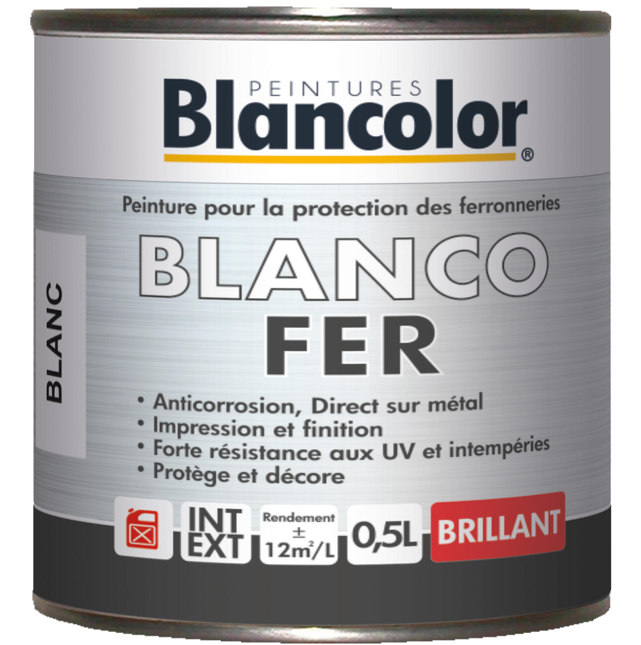 Peinture fer brillante beige 0,5 L - BLANCOLOR | Bricoman
