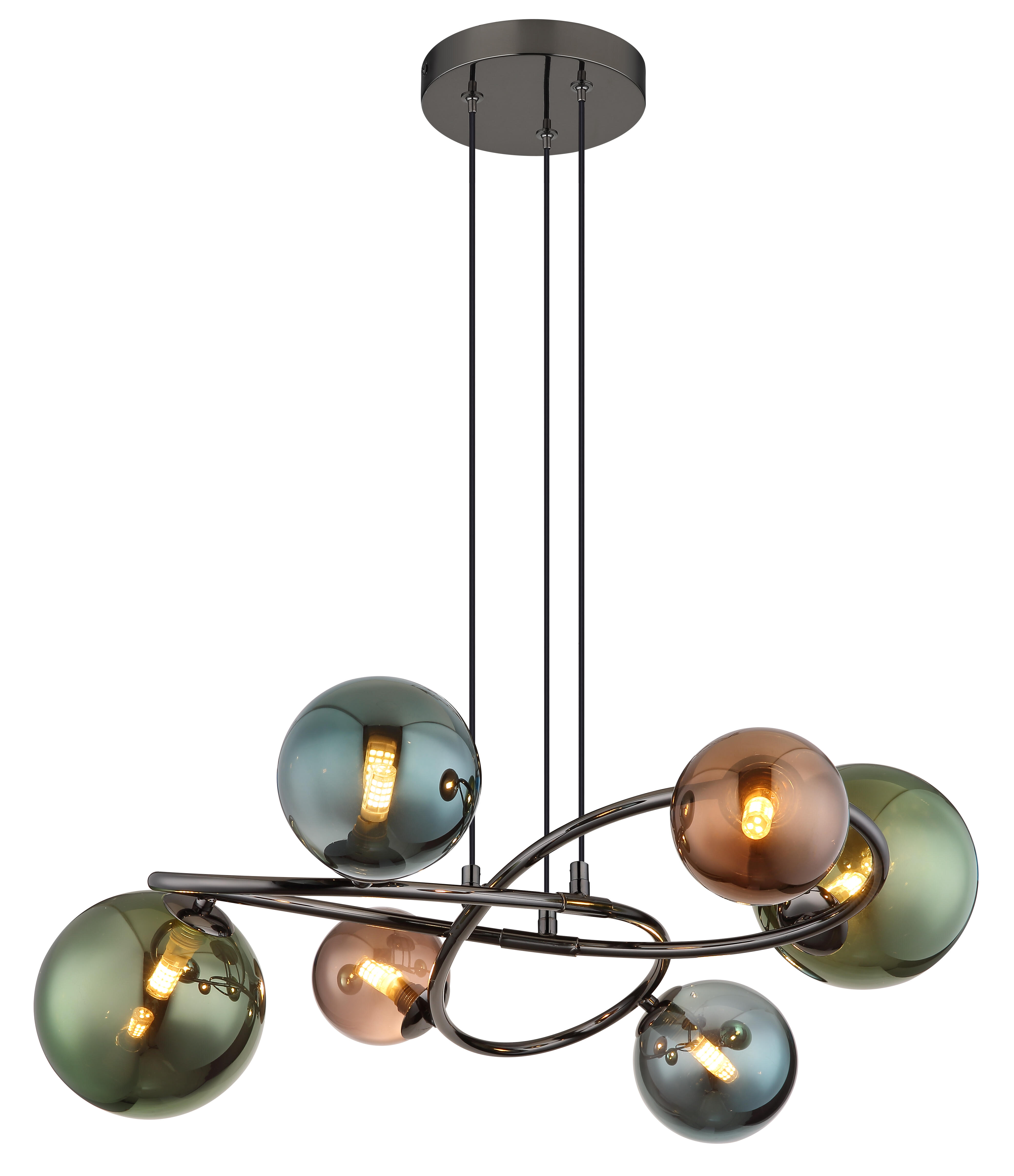 Lampadario LED design Riha nero Ø65cm, GLOBO | Leroy Merlin