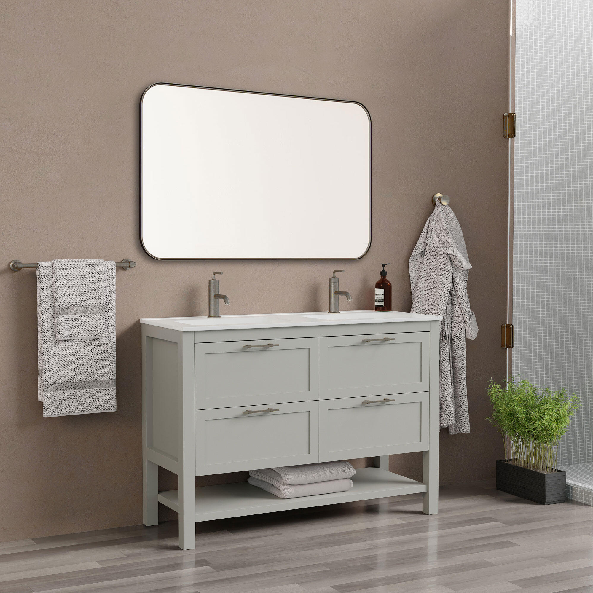 Mueble de baño Kende gris 120x46 cm | Leroy Merlin