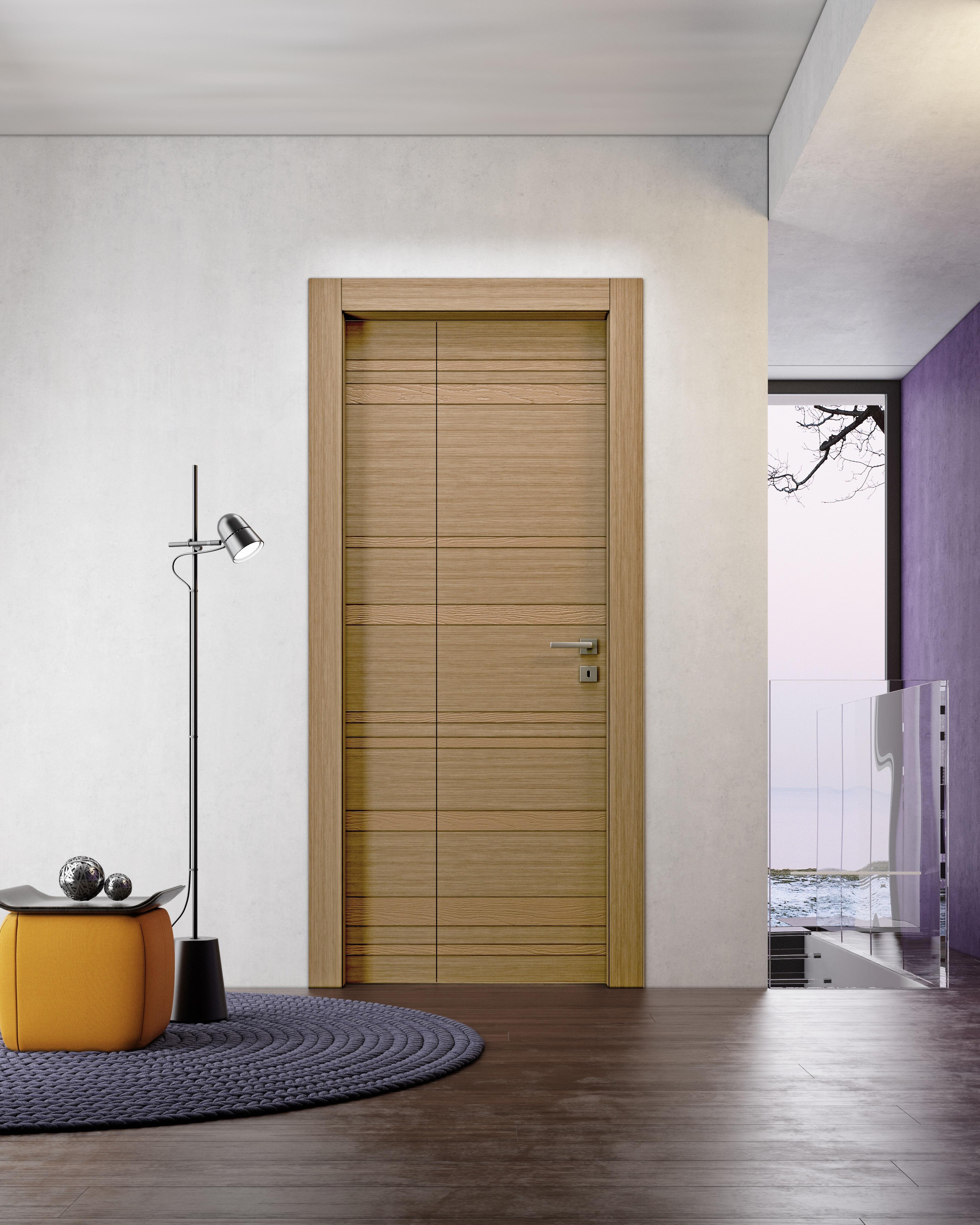 Porta pieghevole a libro in legno, L 80 x H 210 cm, rovere, spingere a ...