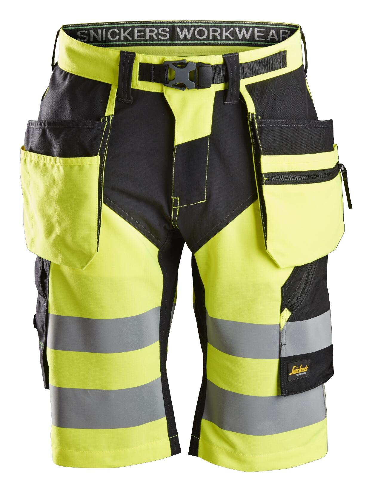 Pantalón Corto Unisex SNICKERS FlexiWork HighVis - Amarillo/Negro ...
