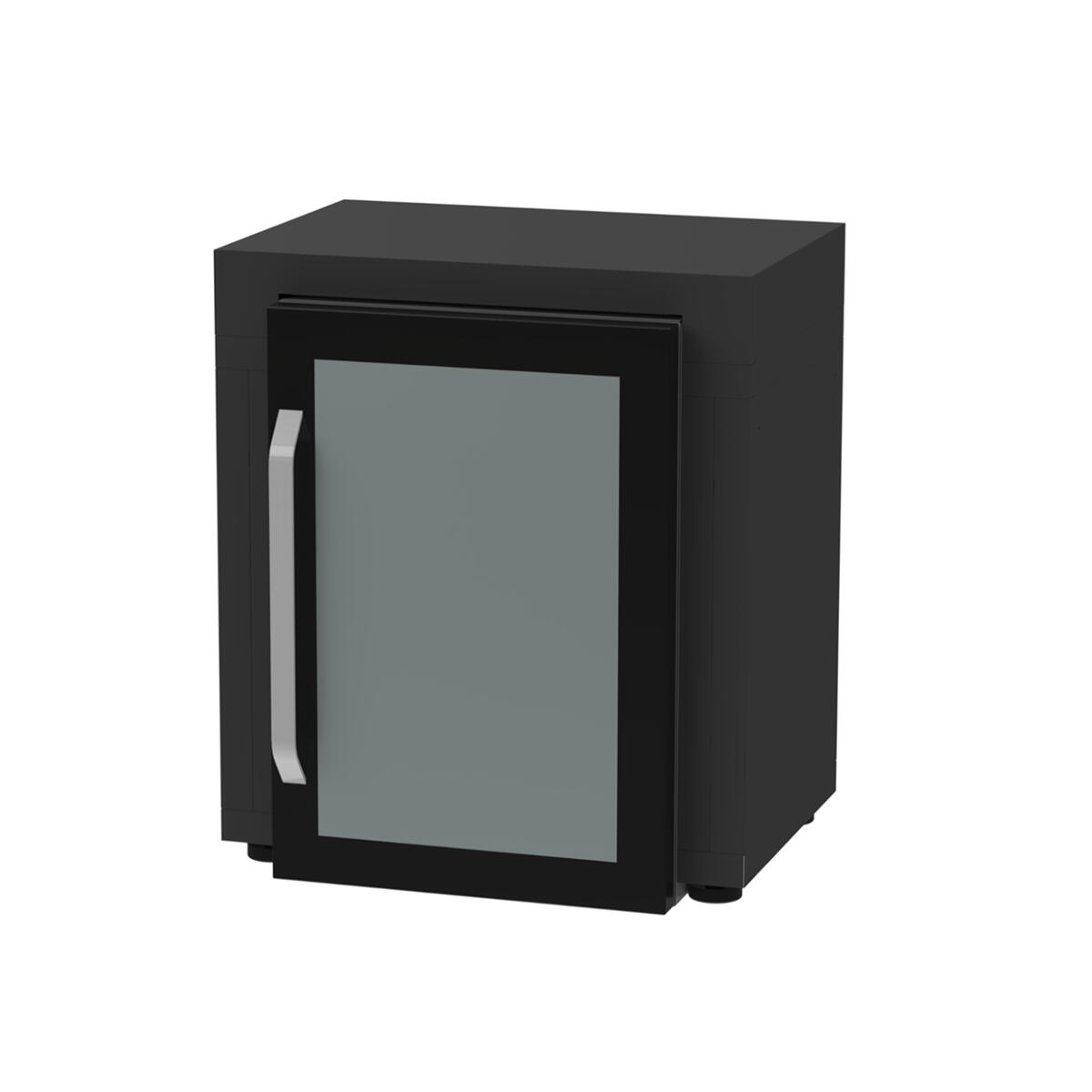 Meuble frigo 80x55 cm pour cuisine extérieure LE MARQUIER, noir | Leroy ...