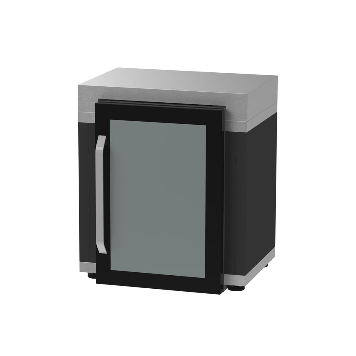 Meuble frigo 80x55 cm pour cuisine extérieure LE MARQUIER, noir et inox ...