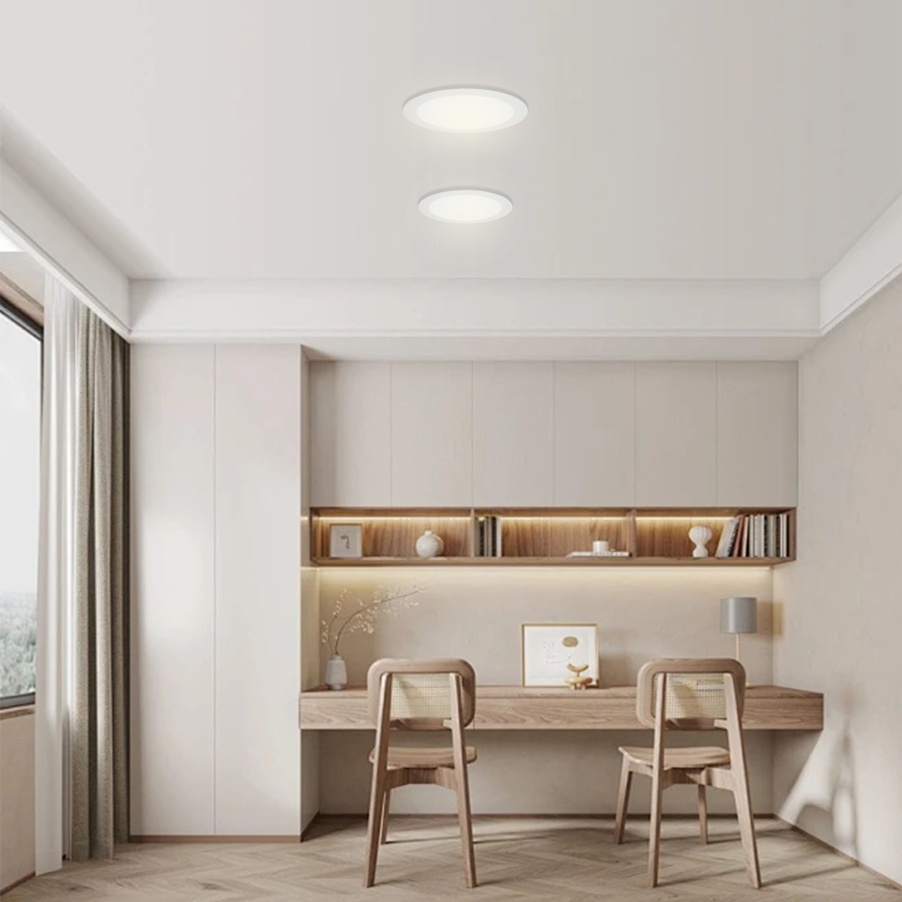 Lot 2 spots encastrés LED Extraflat D22,5, blanc neutre, rond blanc ...