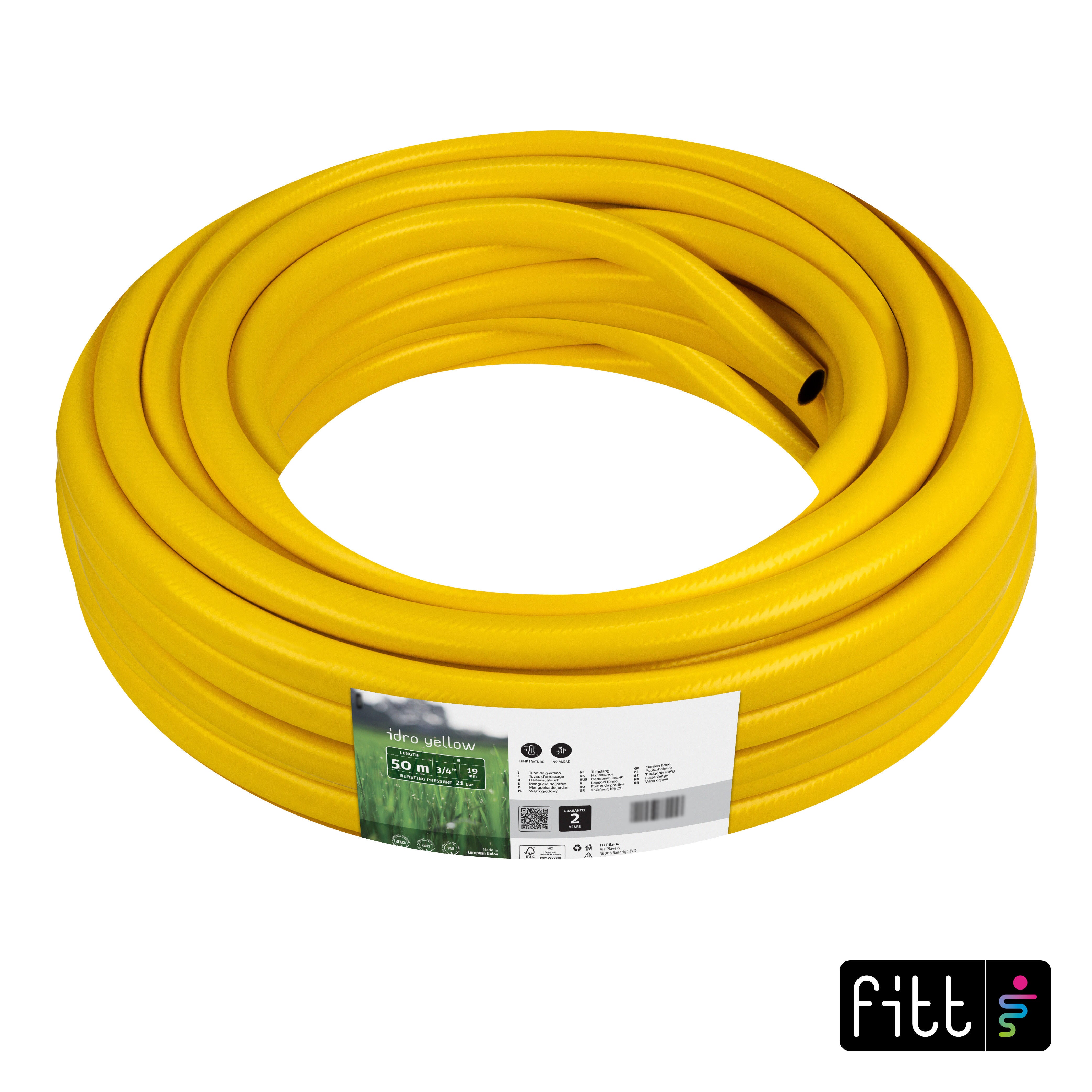 Manguera de riego Idro Yellow FITT de pvc de 19mm de ø y 50m de L ...