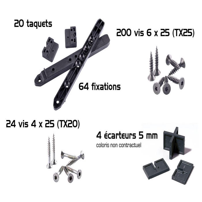 Système de fixation Fixego 100% Recyclé pour planche épaisseur entre 19 ...