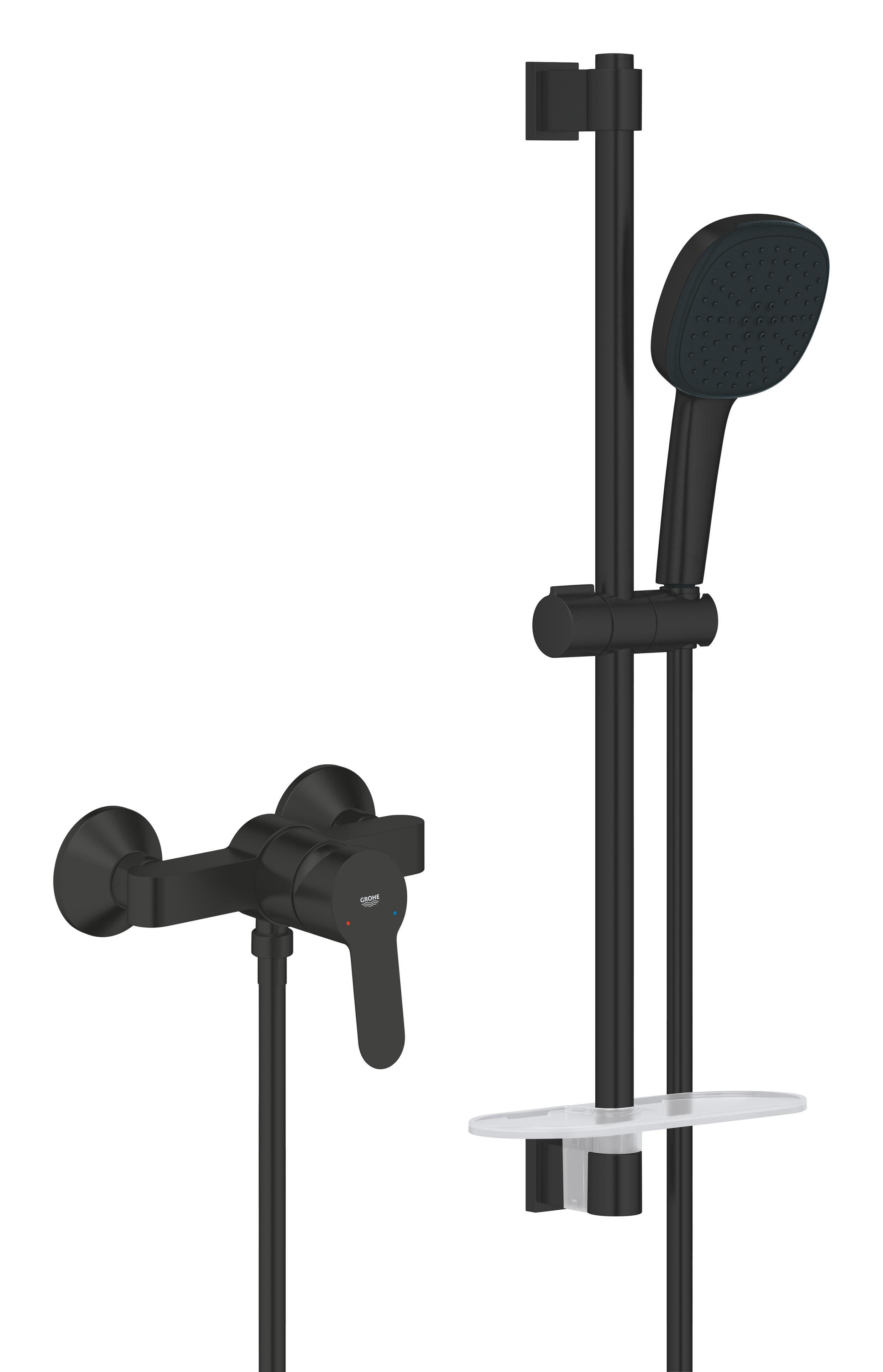 Juego de barra con grifería GROHE Start Clova negro | Leroy Merlin