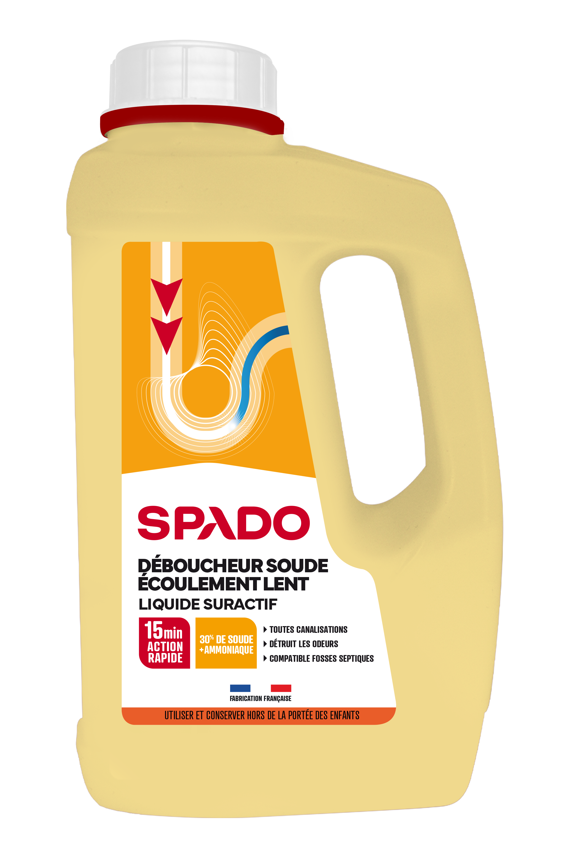 Déboucheur SPADO Soude wc et canalisations, 1L | Leroy Merlin
