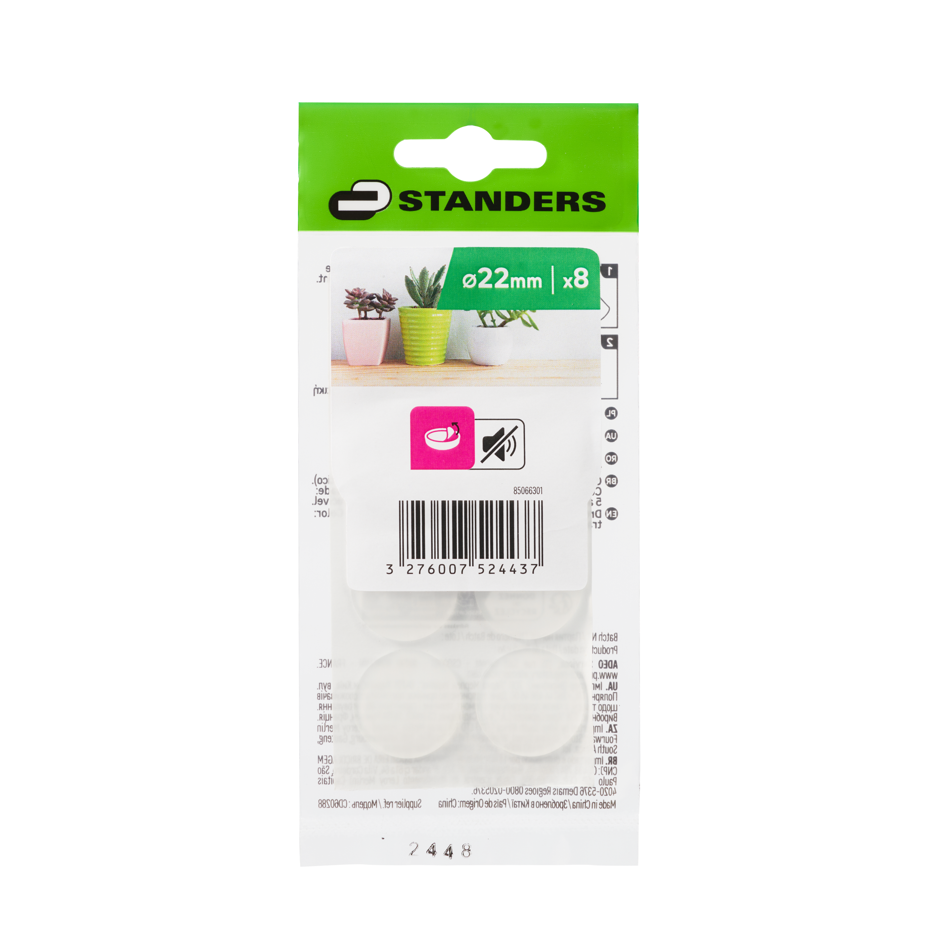 8 tampons amortisseurs en polyuréthane auto-adhésif STANDERS Ø22 mm ...