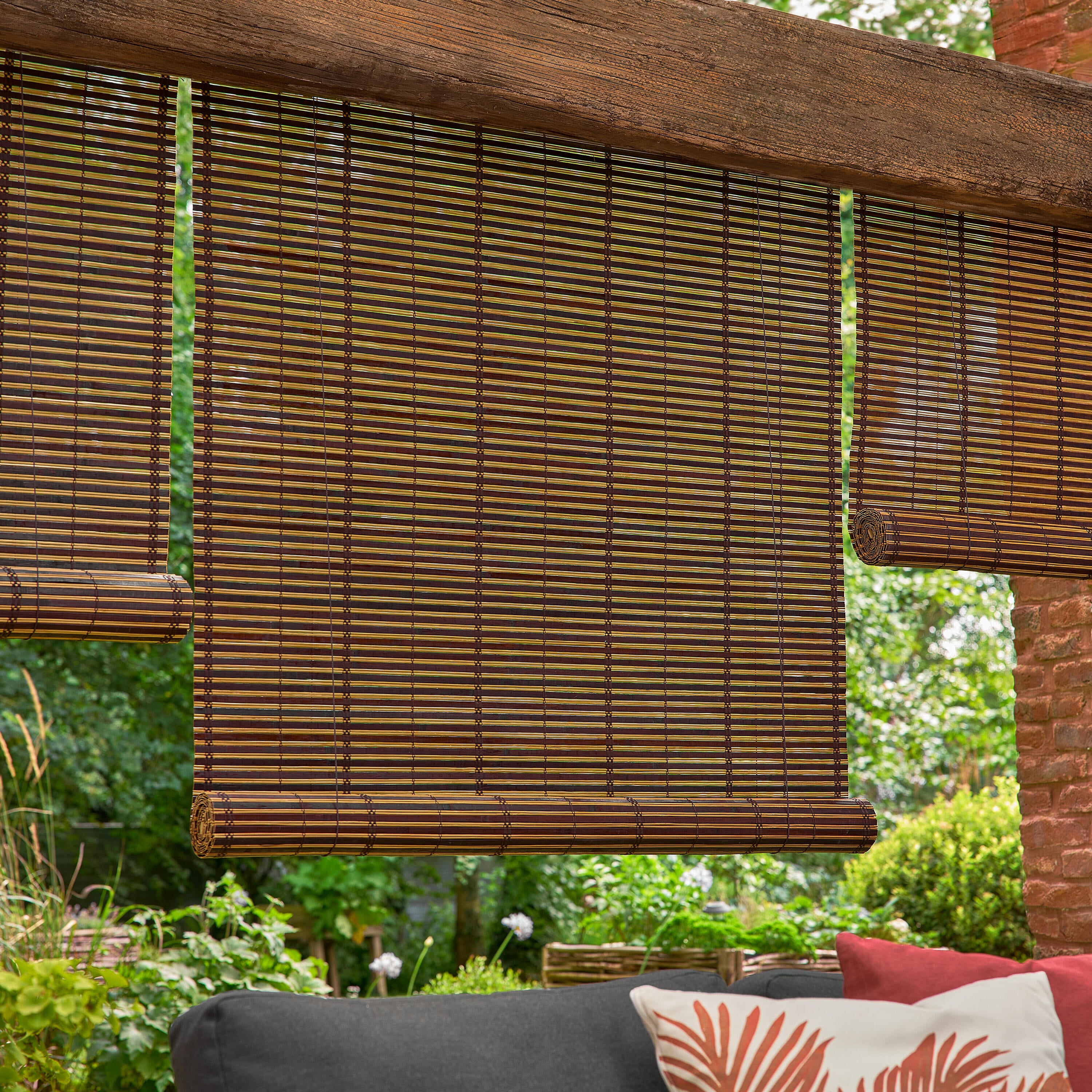 Store enrouleur tamisant Bambou izana extérieur chocolat, l.80 x H.300 ...