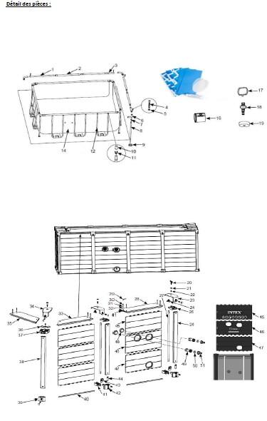 Piscine tubulaire INTEX Graphite rectangulaire L.4 x l.3 x H.1,24m ...