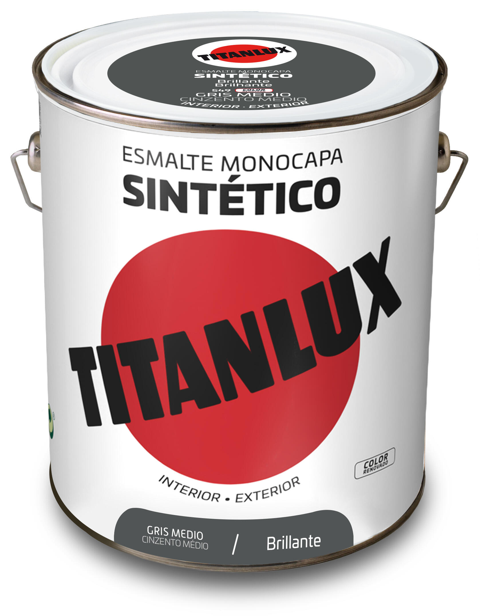 ESMALTE SINTÉTICO BRILHANTE TITANLUX 4L CINZA MÉDIO | Obramat