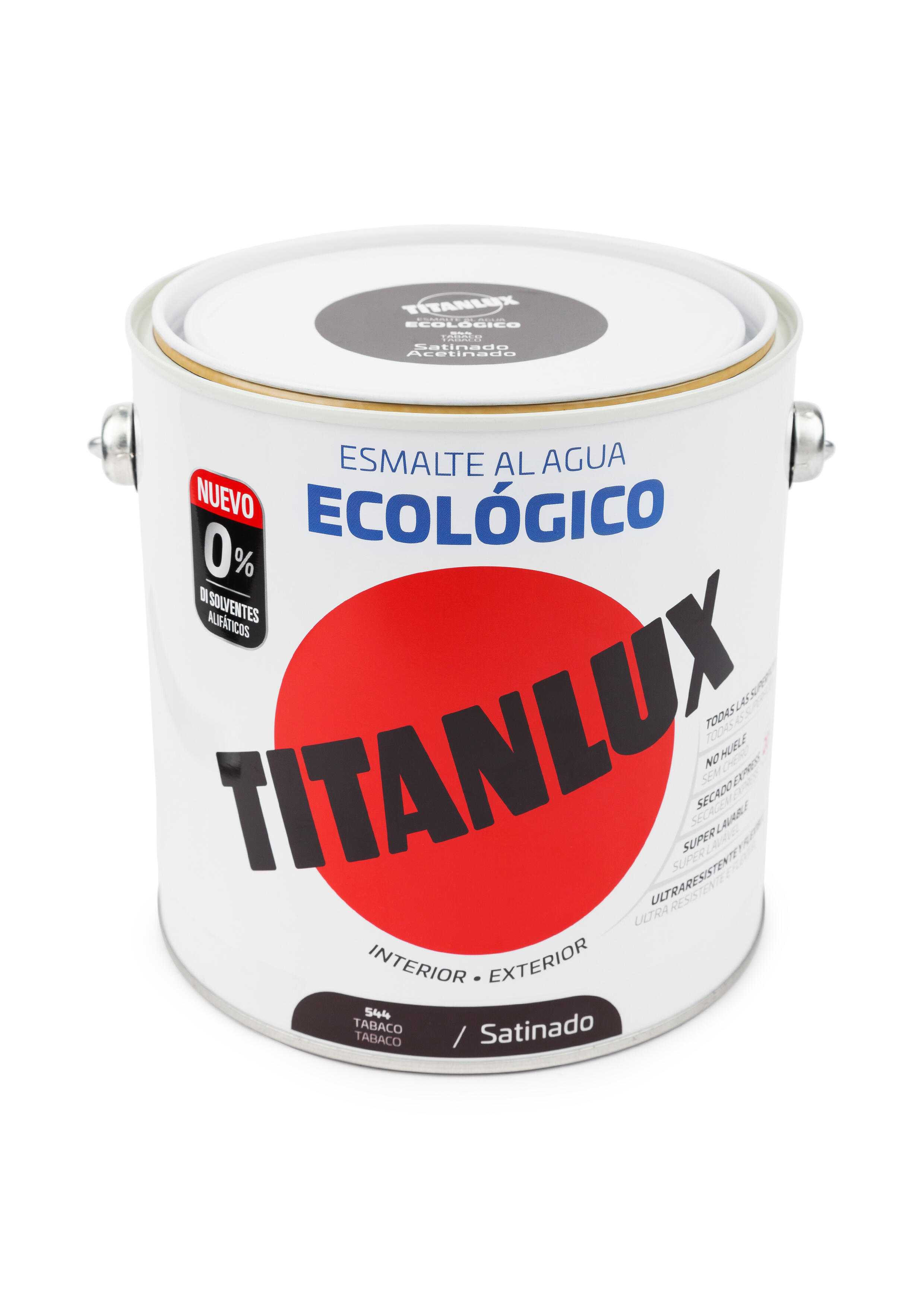 ESMALTE AQUOSO ACETINADO TITANLUX ECO 2,5L TABACO | Obramat
