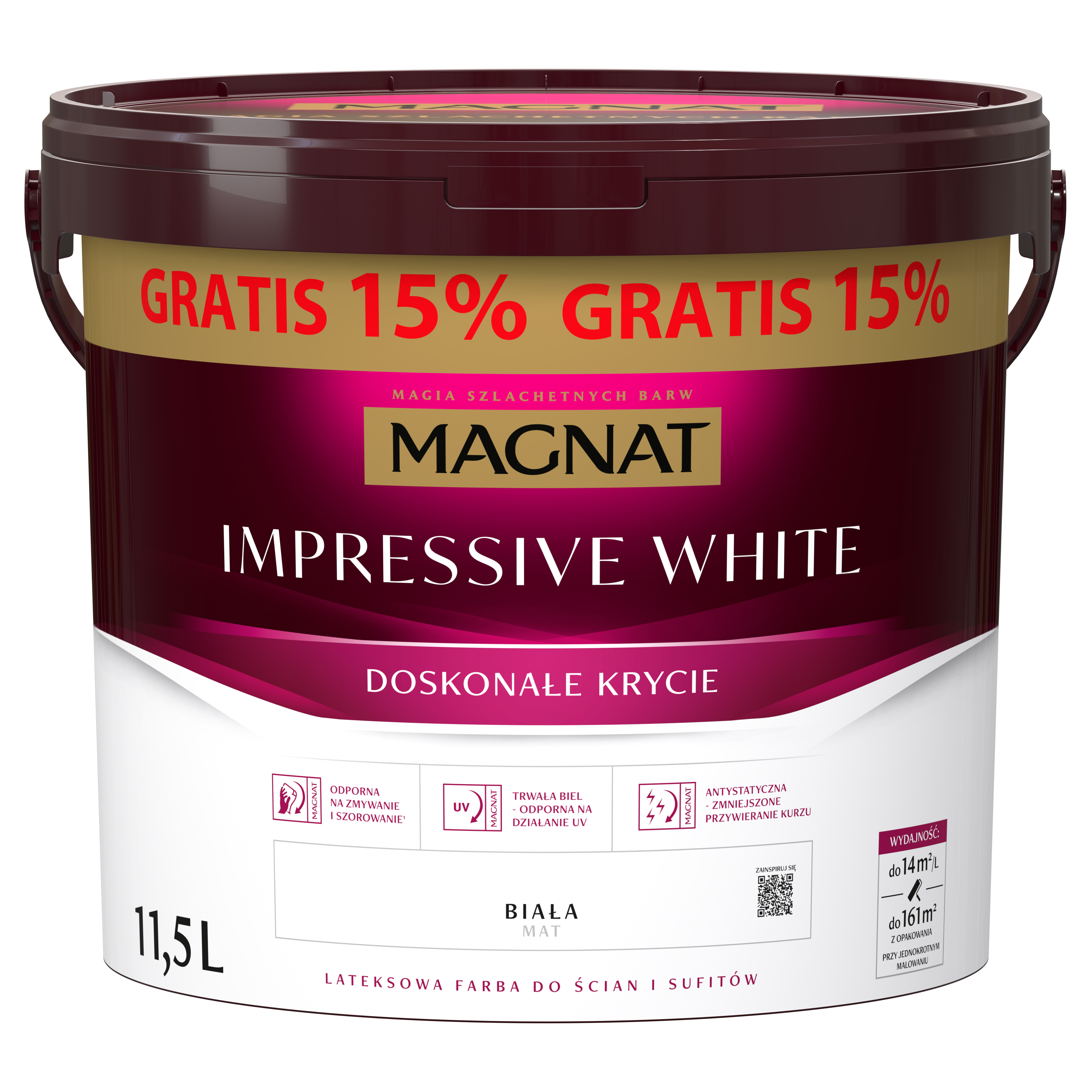 Farba Magnat Impressive White biała 11.5 l - Leroy Merlin