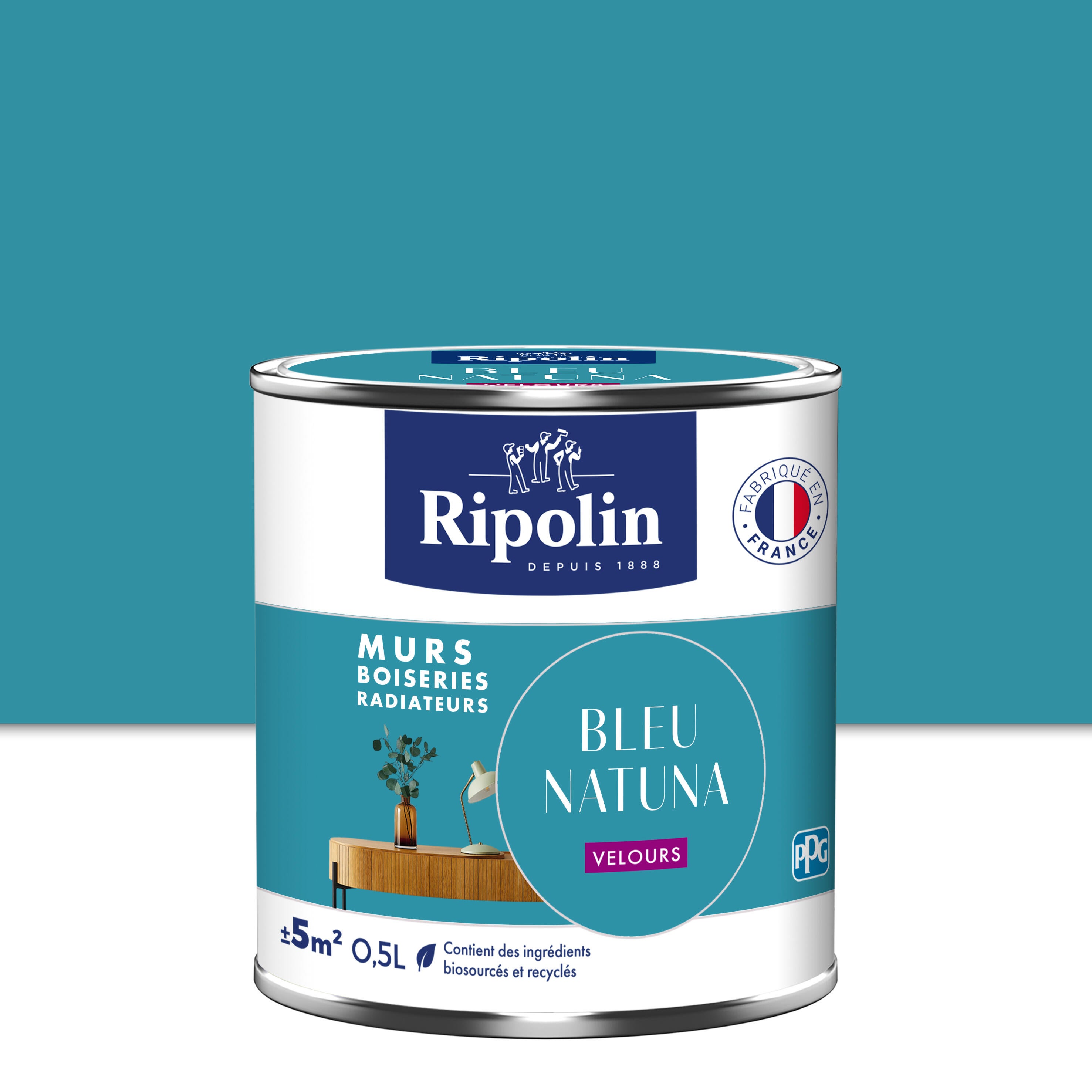 Peinture mur bleu natuna velours RIPOLIN 0.5L | Leroy Merlin
