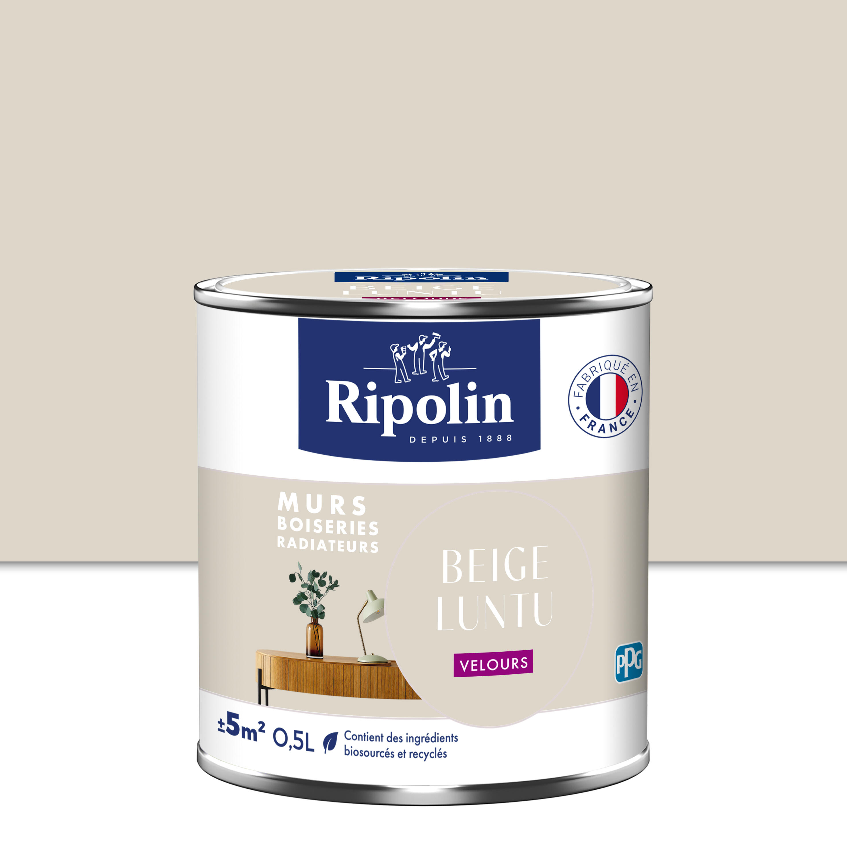 Peinture mur beige luntu velours RIPOLIN 480204 0.5L | Leroy Merlin