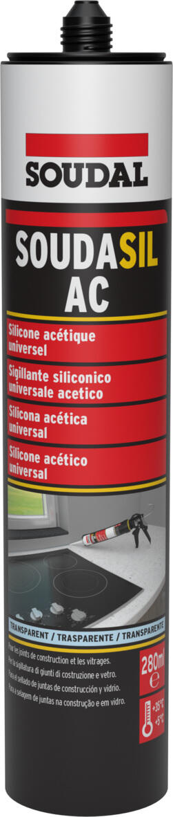 SILICONE ACÉTICO SOUDASIL AC SOUDAL 280ML TRANSPARENTE | Obramat