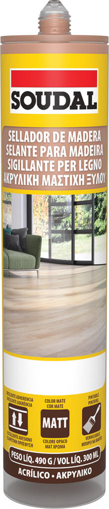 SELANTE ACRÍLICO PARA MADEIRA SOUDAL 300ML CEREJEIRA | Obramat