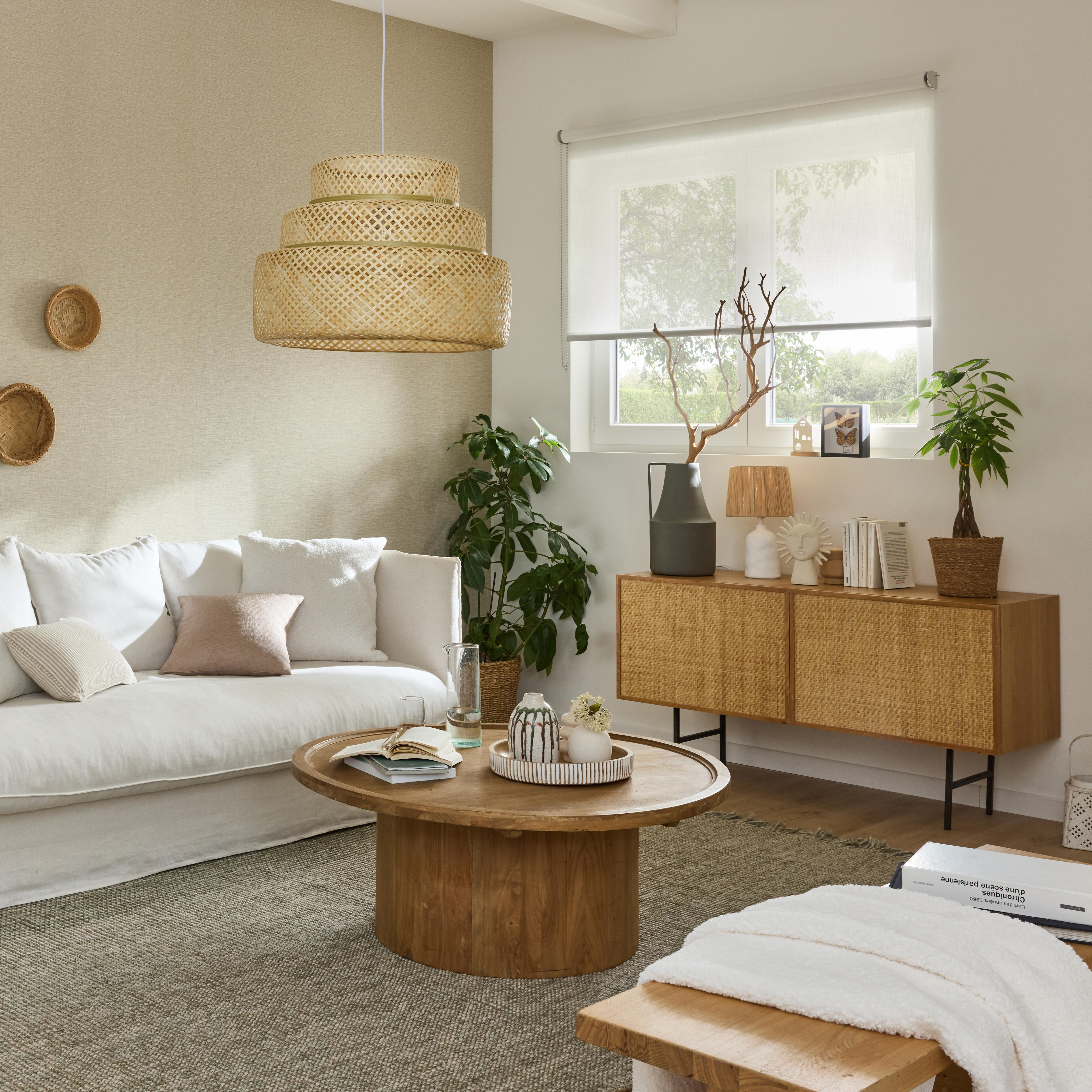 Store enrouleur tamisant Kangri blanc, l.150 x H.250 cm, INSPIRE | Leroy Merlin