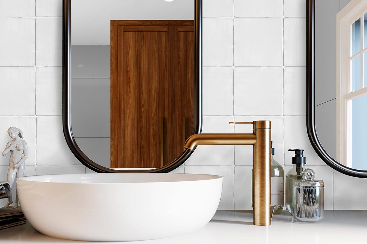 Azulejo cerámico Cadaqués efecto zellige blanco 10x10 cm | Leroy Merlin