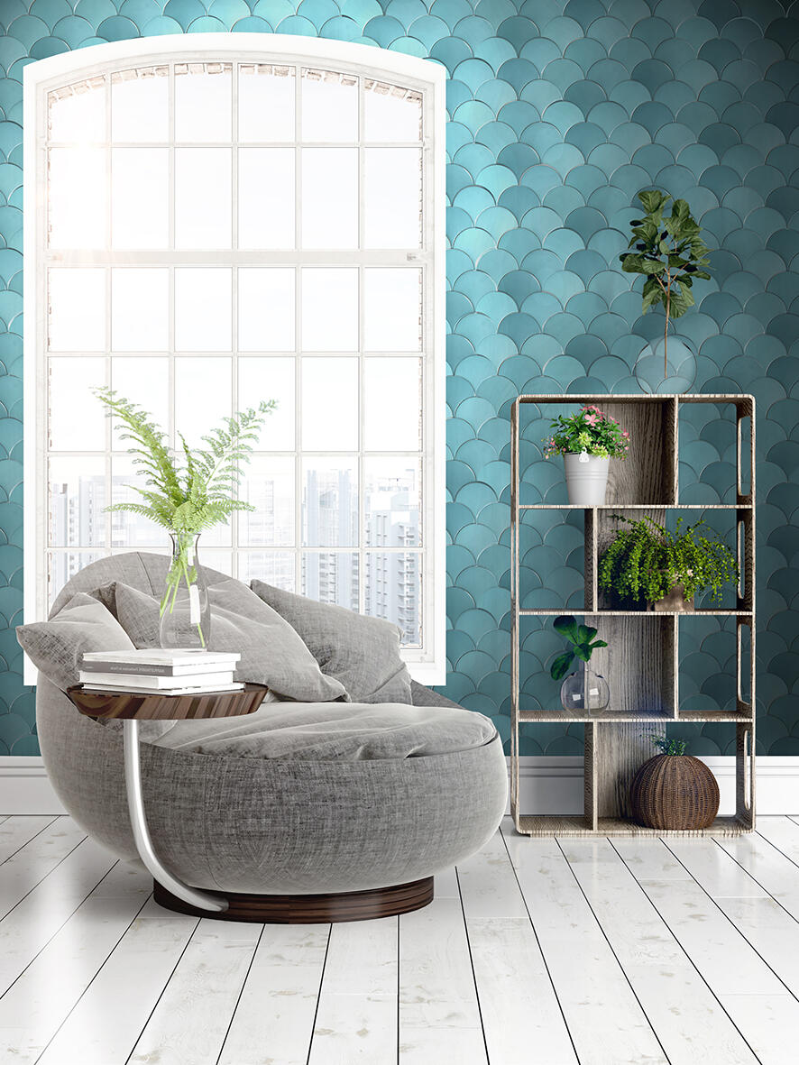 Azulejo cerámico Mystic Turquesa efecto espejo turquesa 6.3x12.5 cm ...