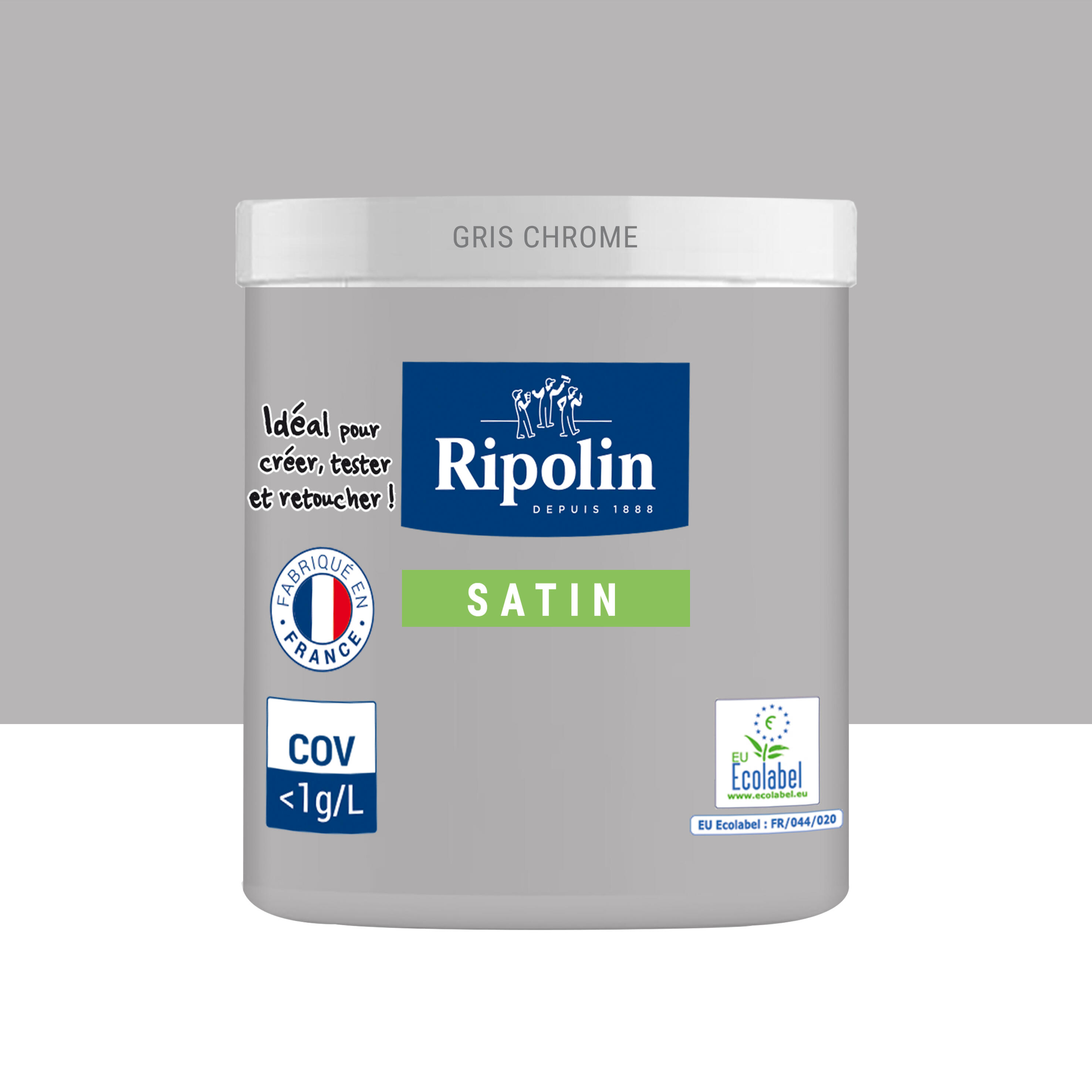 Peinture mur gris chrome satin RIPOLIN 480299 75ml | Leroy Merlin