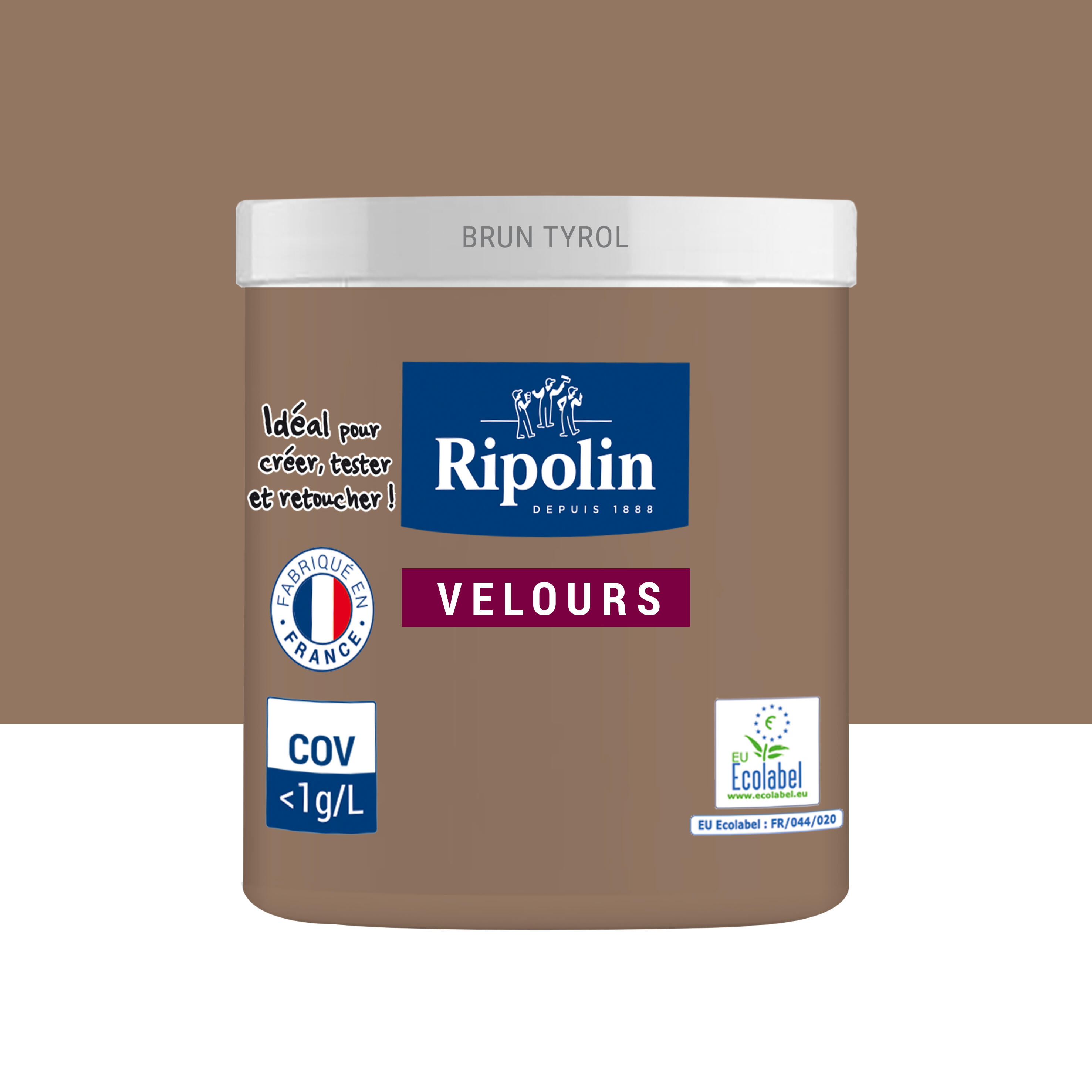 Peinture mur brun tyrol velours RIPOLIN 480317 75ml | Leroy Merlin