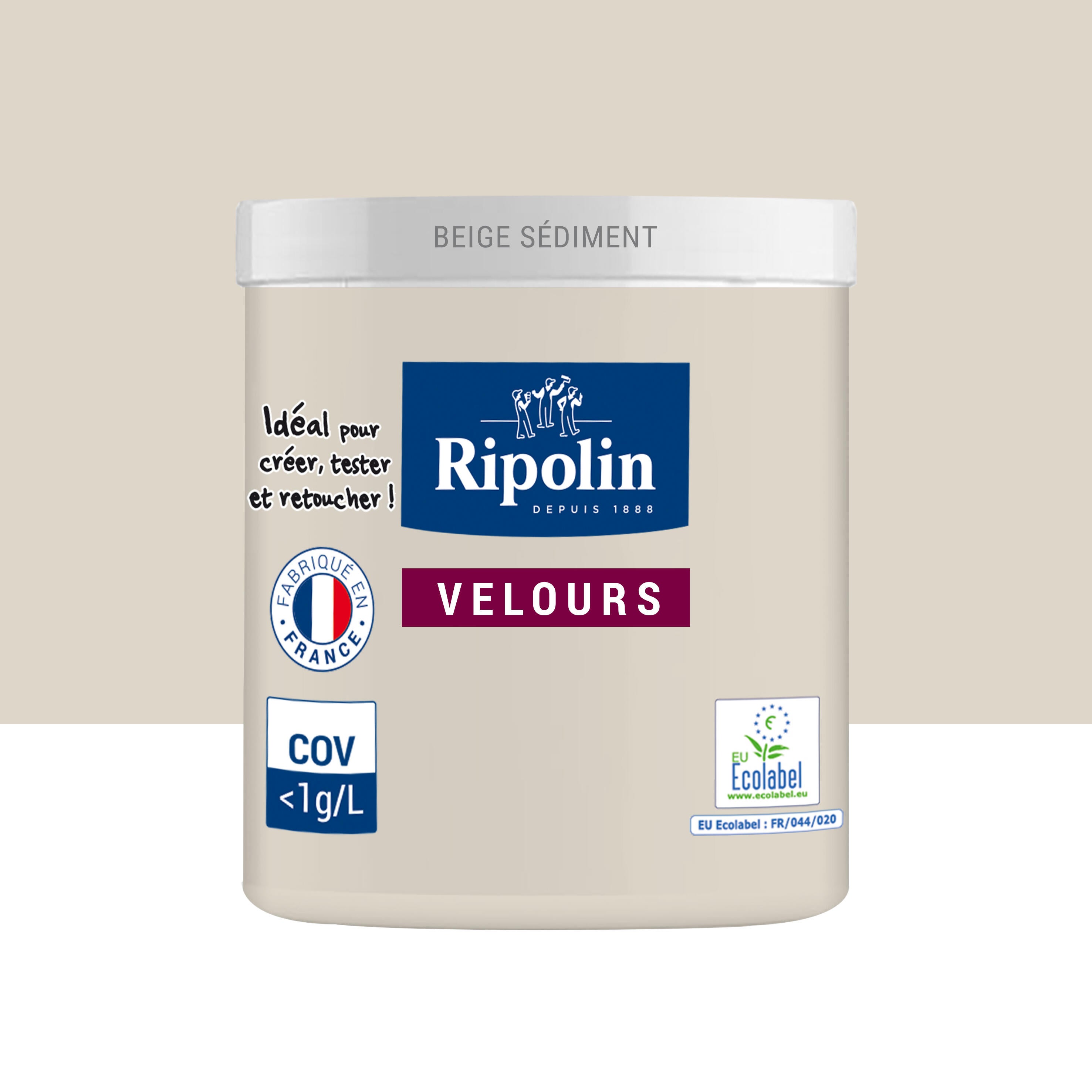 Peinture mur beige sediment velours RIPOLIN 75ml | Leroy Merlin