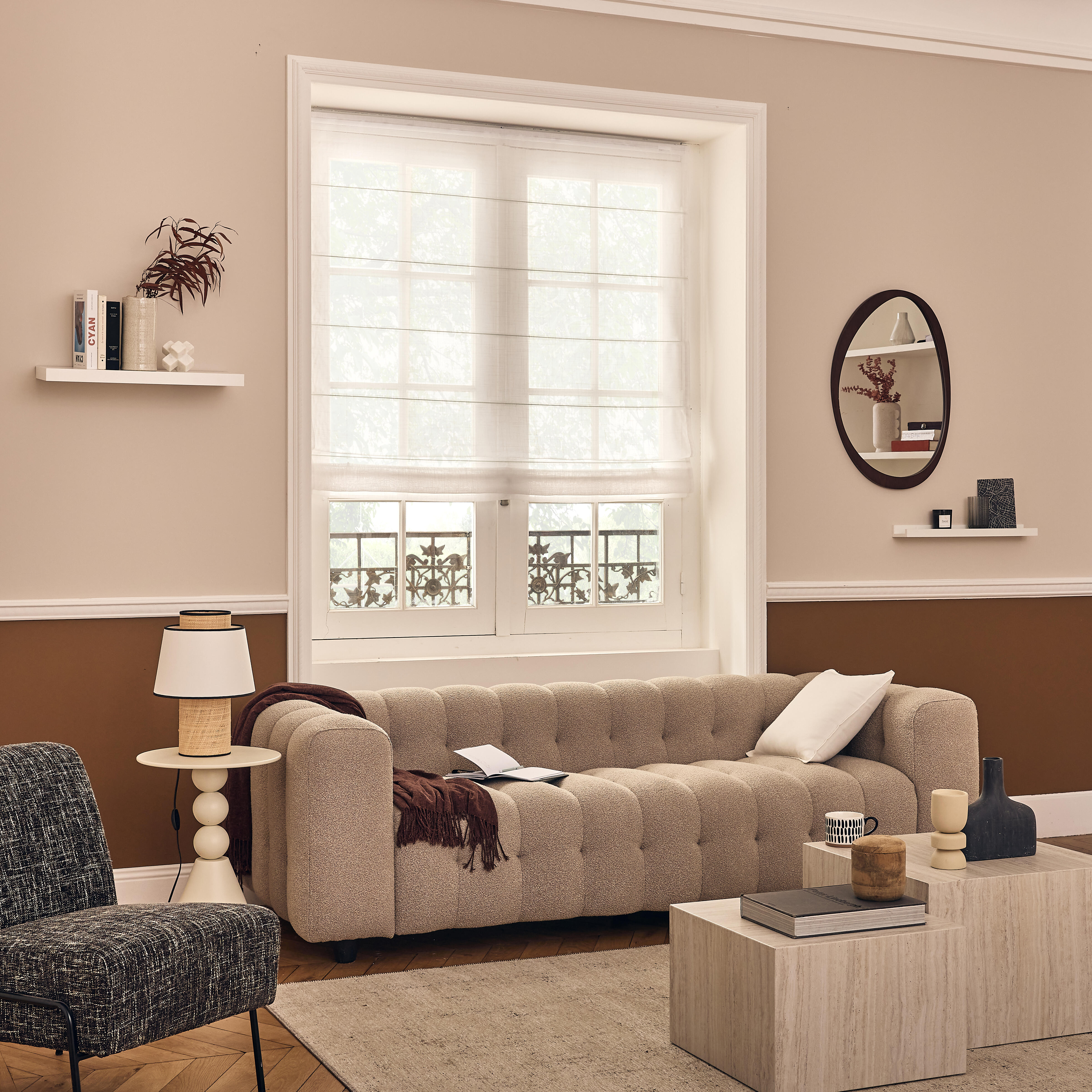 Store bateau Teo, lin beige, l.180 x H.175 cm, INSPIRE | Leroy Merlin