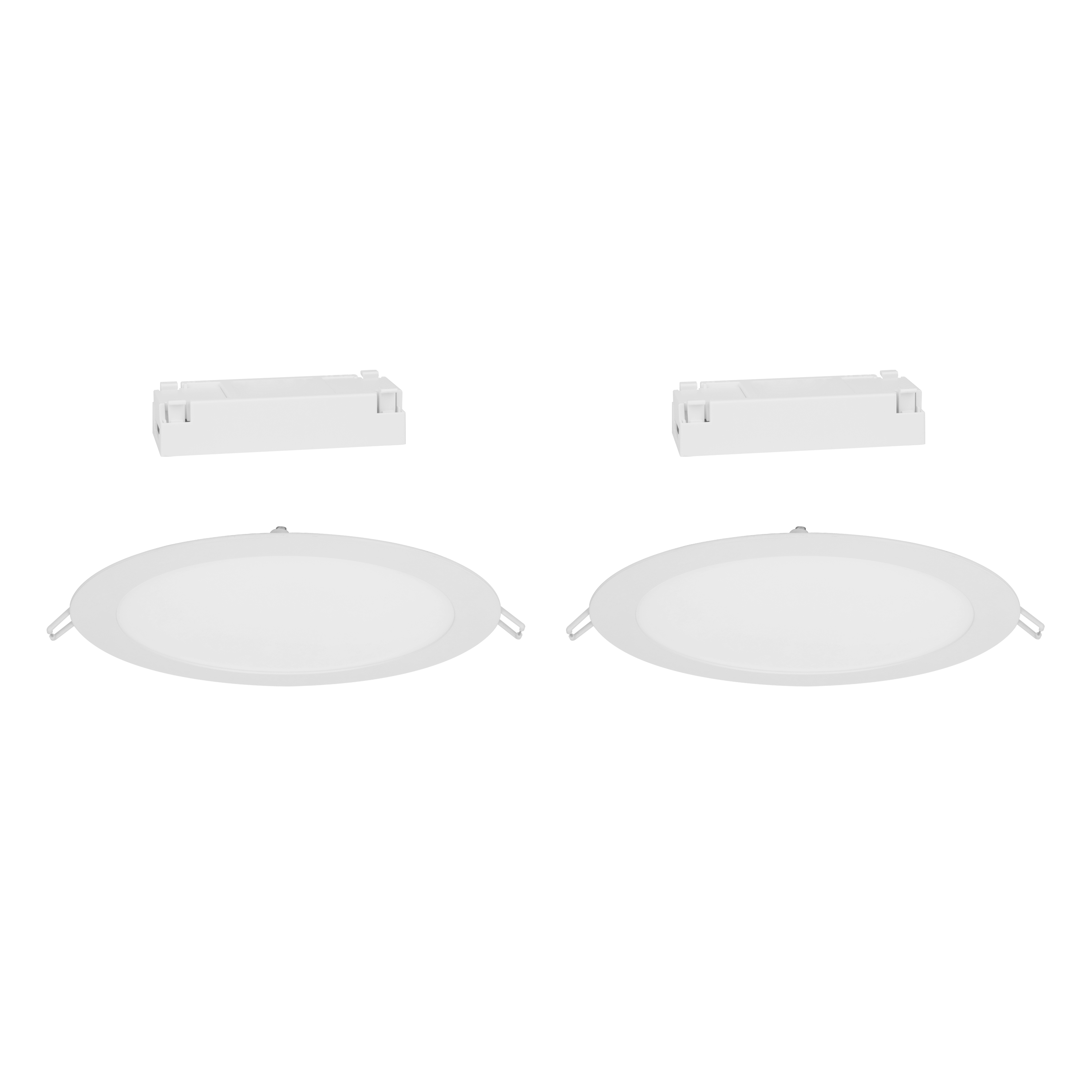 Pack de 2 downlight LED empotrable blanco redondo ø22.5 cm 1850 lm 14 W ...